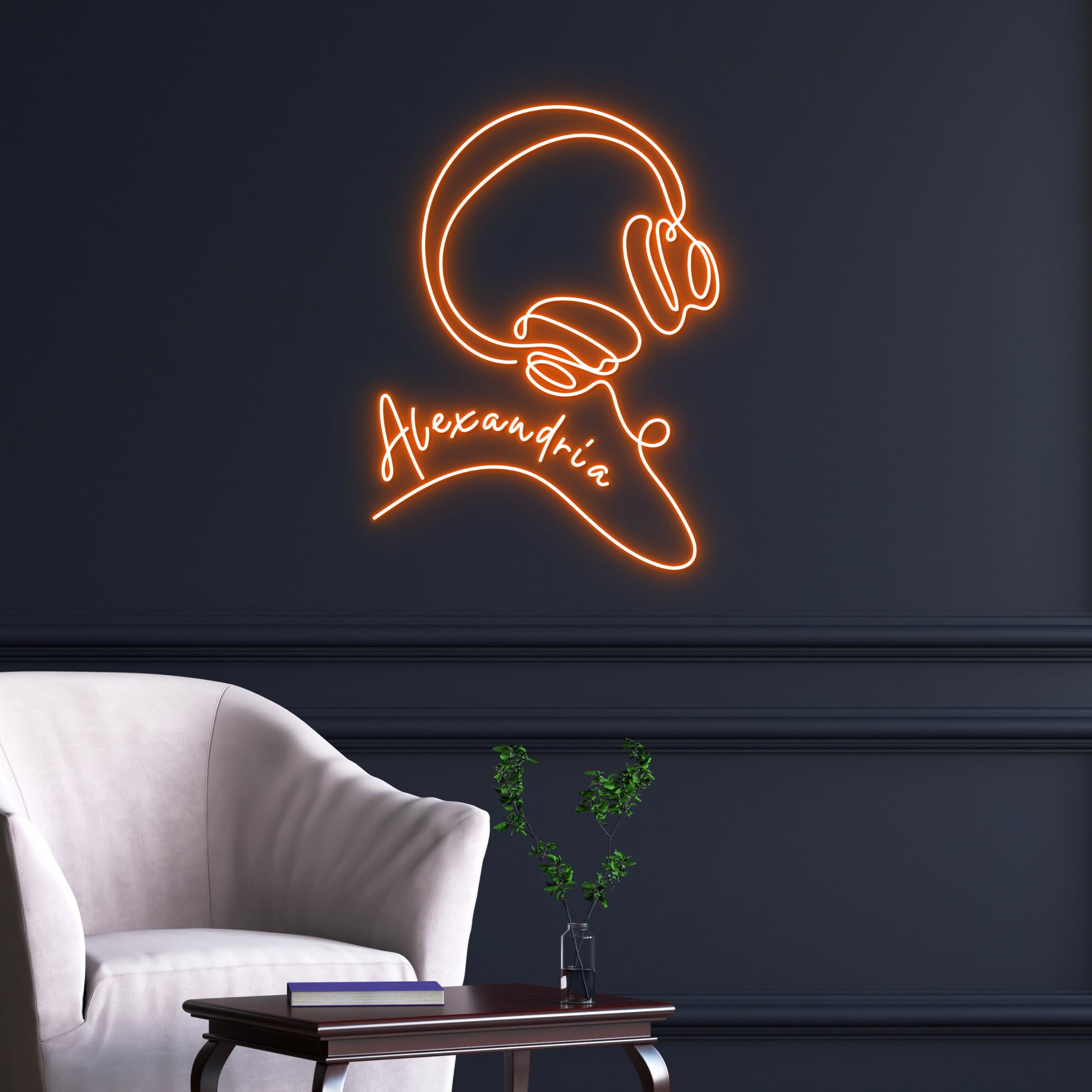 Handmadetneonsign Custom Name Headphone Neon Sign, Headphone Neon Led ...