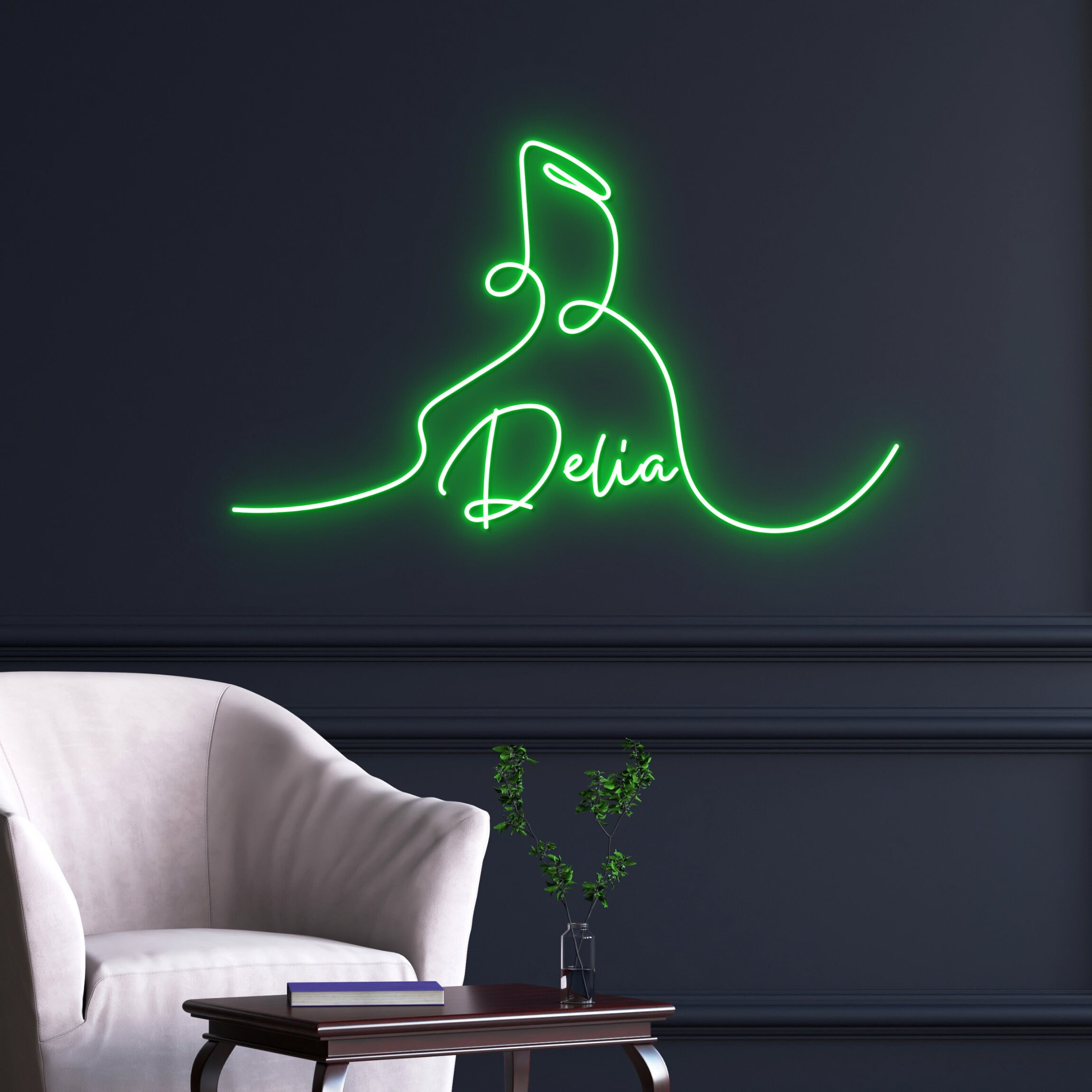 Handmadetneonsign Custom Name Music Note Neon Sign, Music Note Neon Led ...
