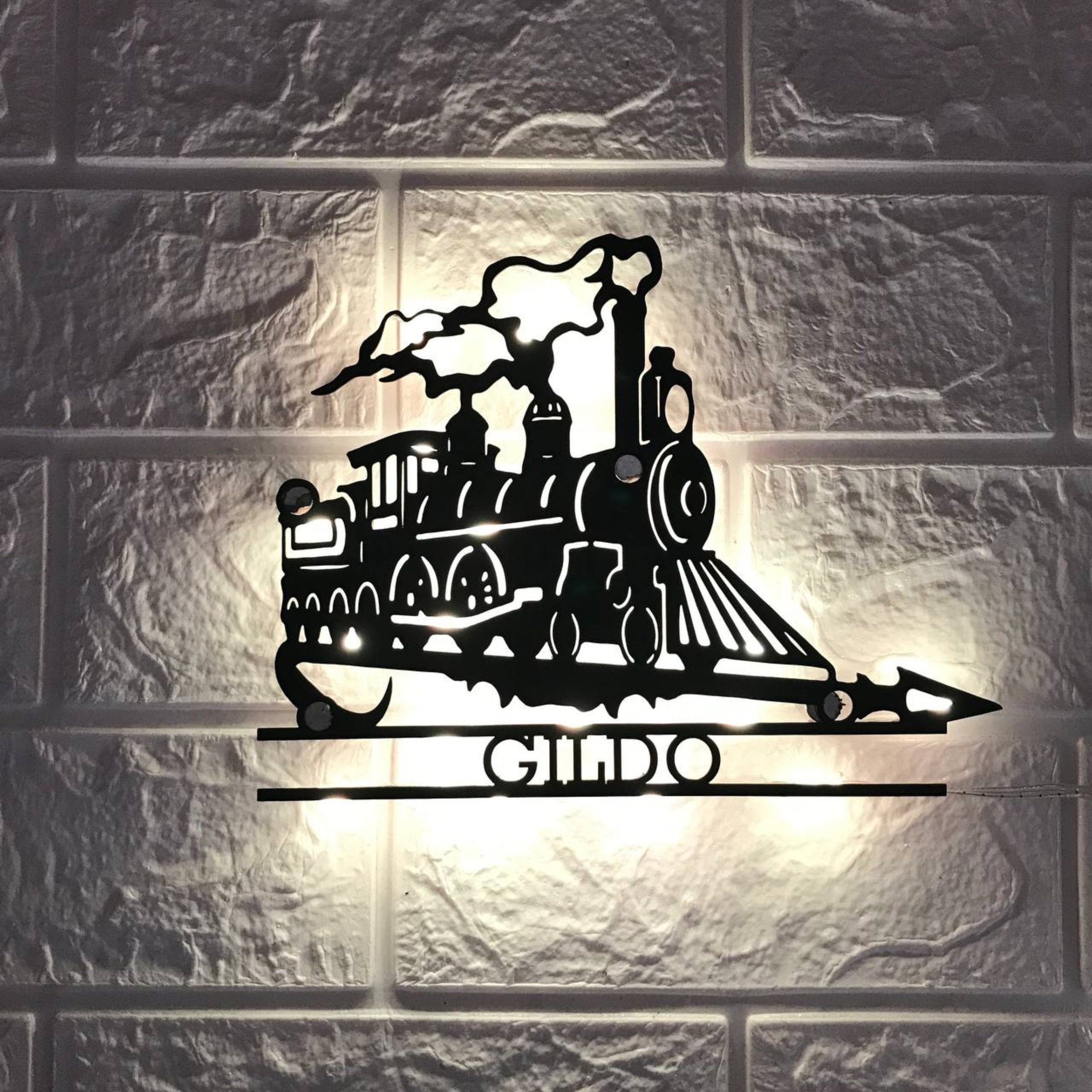 Handmadetneonsign Custom Name Steam Engine Train Locomotive Metal Wall ...