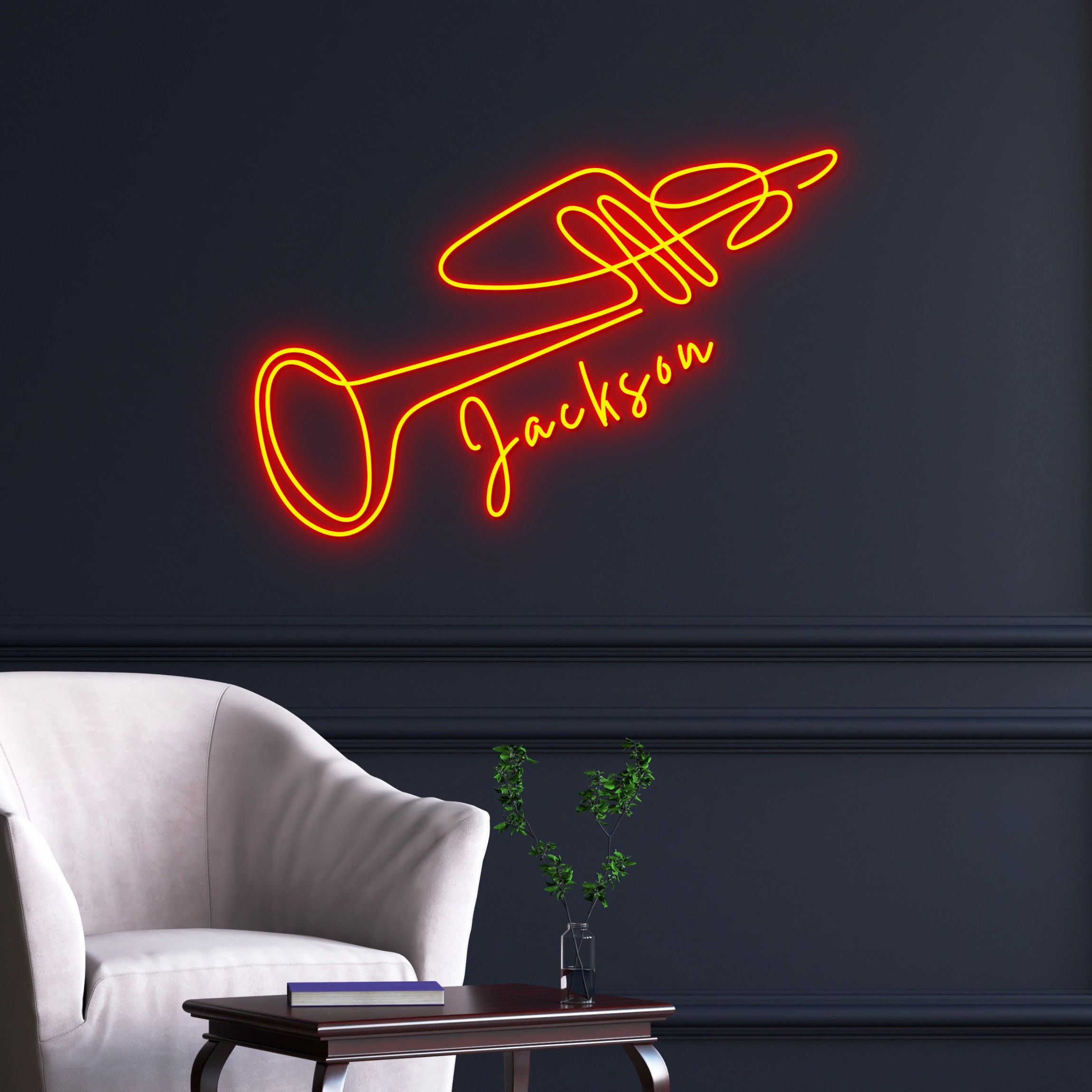 Handmadetneonsign Custom Name Trumpet Neon Sign, Trumpet Neon Led ...