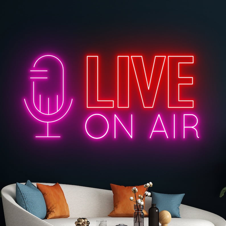 Handmadetneonsign Custom On Air Radio Neon Sign, Record Studio Led Sign ...