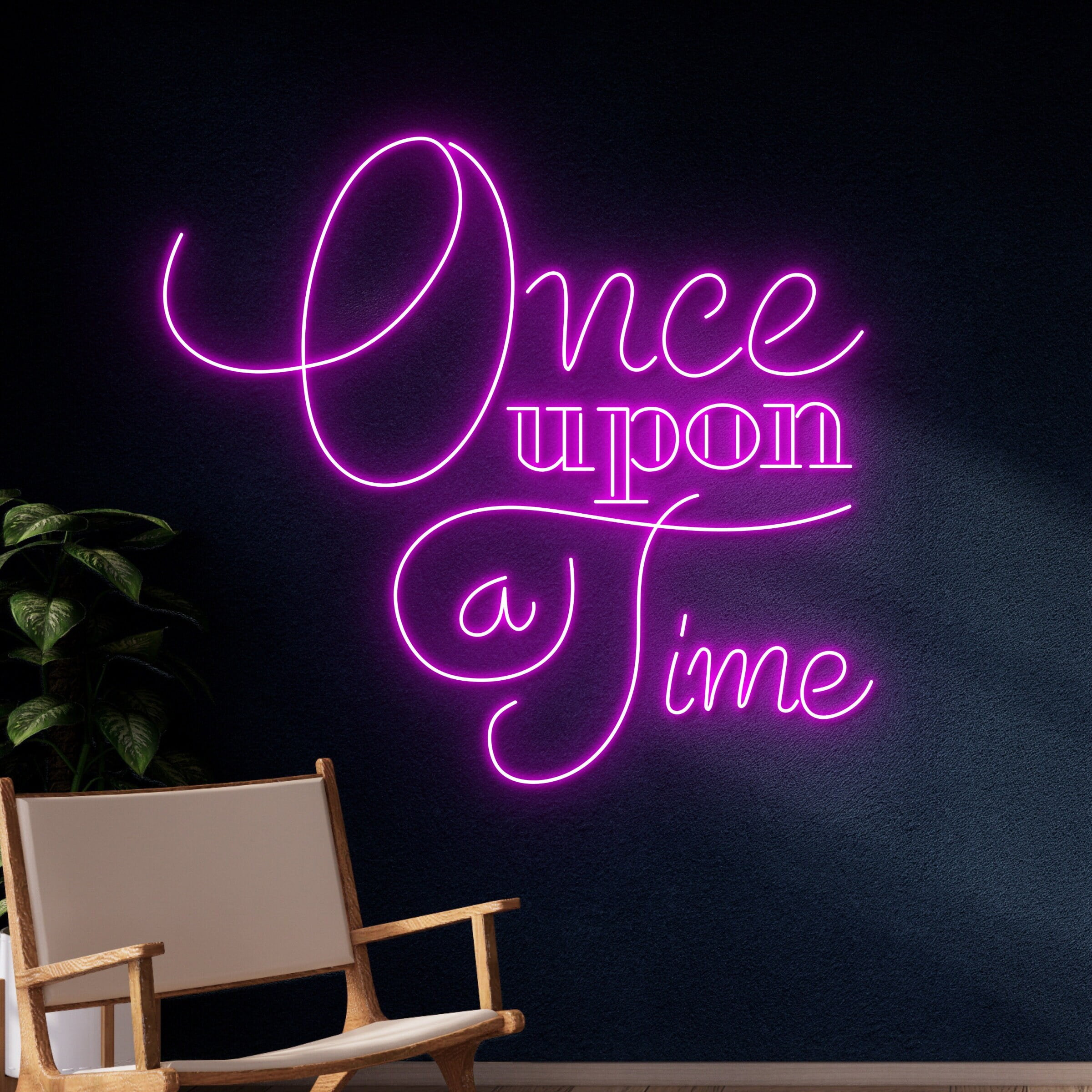 Handmadetneonsign Custom Once Upon A Time Neon Sign, Personalized Quote ...