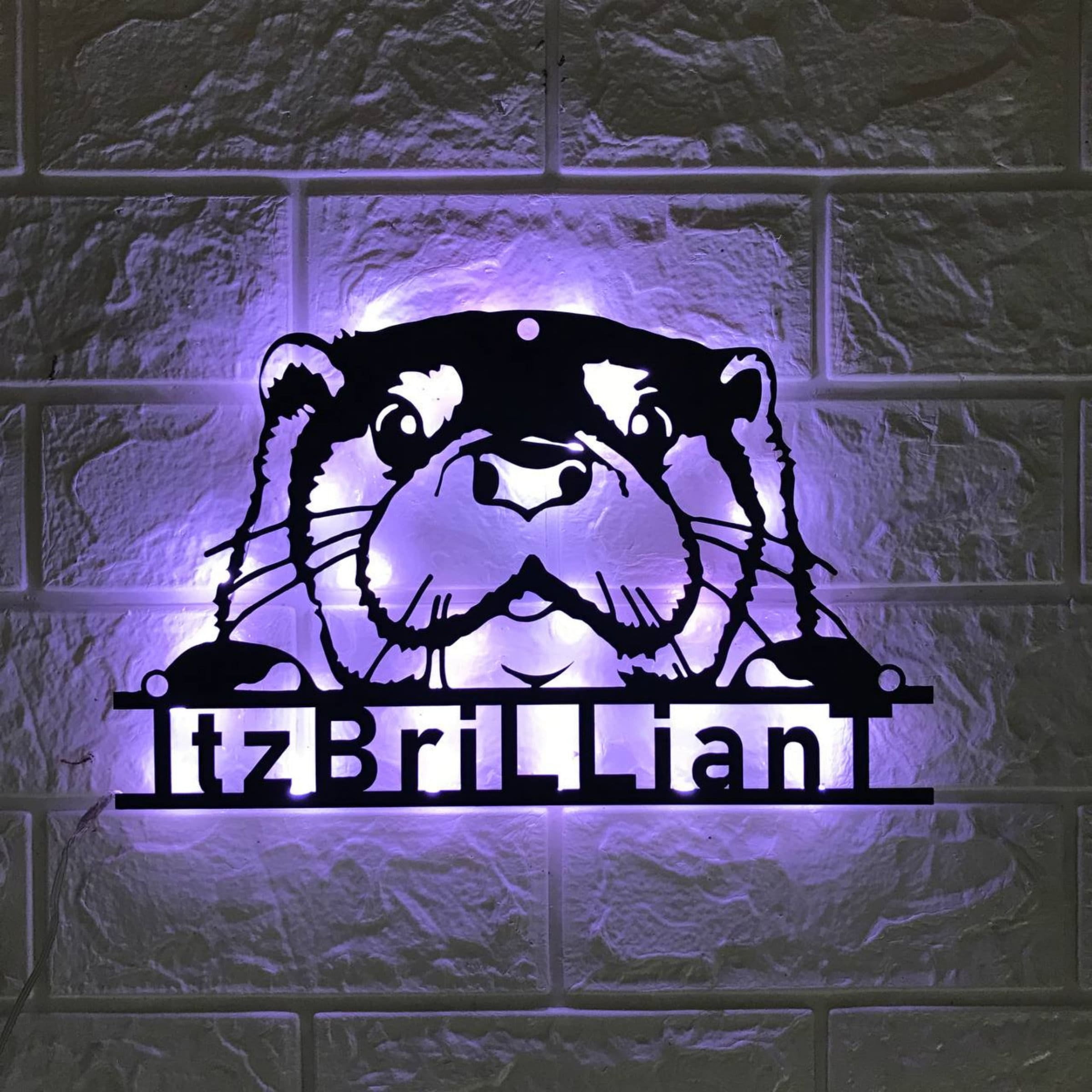 Handmadetneonsign Custom Otter Metal Wall Art LED Light - Personalized ...