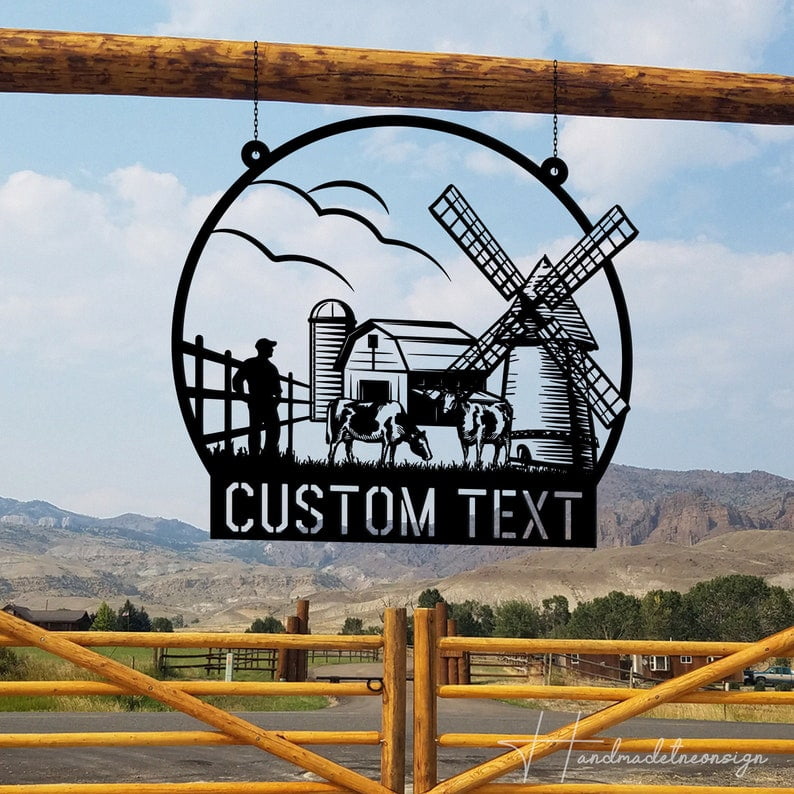 Handmadetneonsign Custom Outdoor Dairy Farm Metal Wall Art Hanging ...