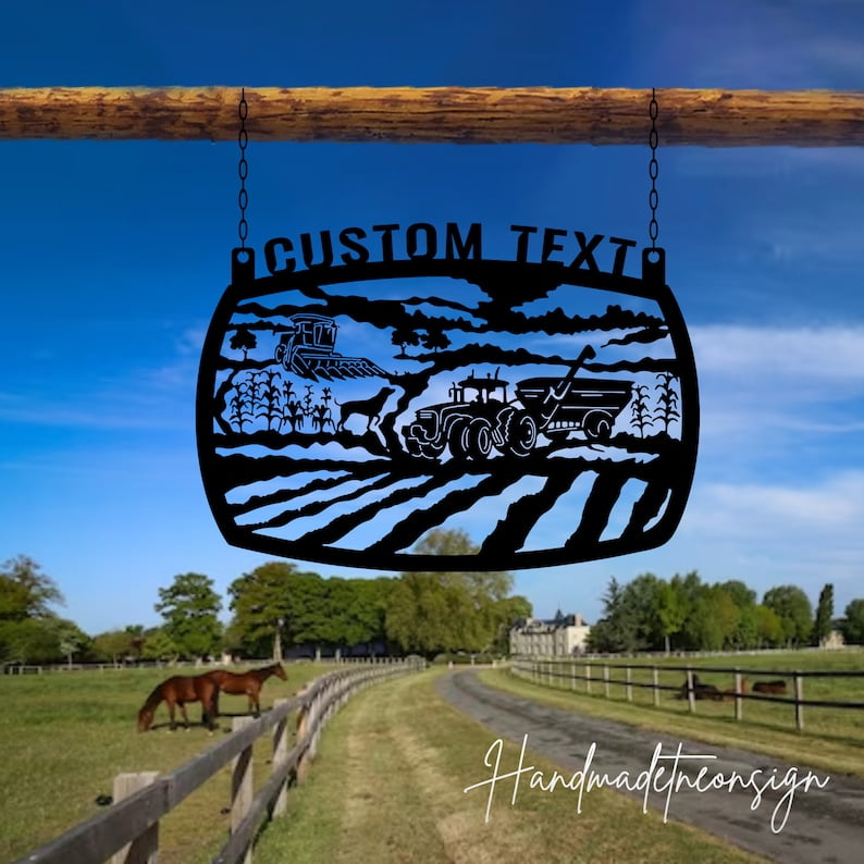 Handmadetneonsign Custom Outdoor Farm Metal Sign Art Hanging, Outdoor ...
