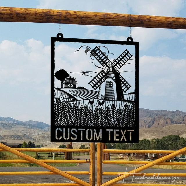 Handmadetneonsign Custom Outdoor Farm Metal Wall Art Hanging, Farm Name ...