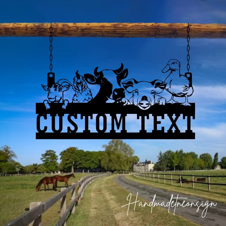 Handmadetneonsign Custom Outdoor Farm Metal Wall Art Hanging ...