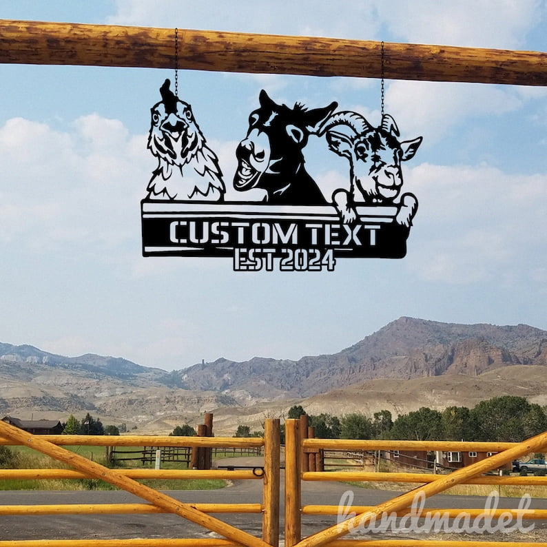 Handmadetneonsign Custom Outdoor Farm Metal Wall Art Hanging ...