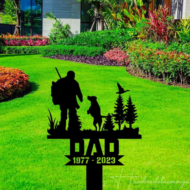 Handmadetneonsign Custom Outdoor Memorial Dad Name Art Metal Sign With ...