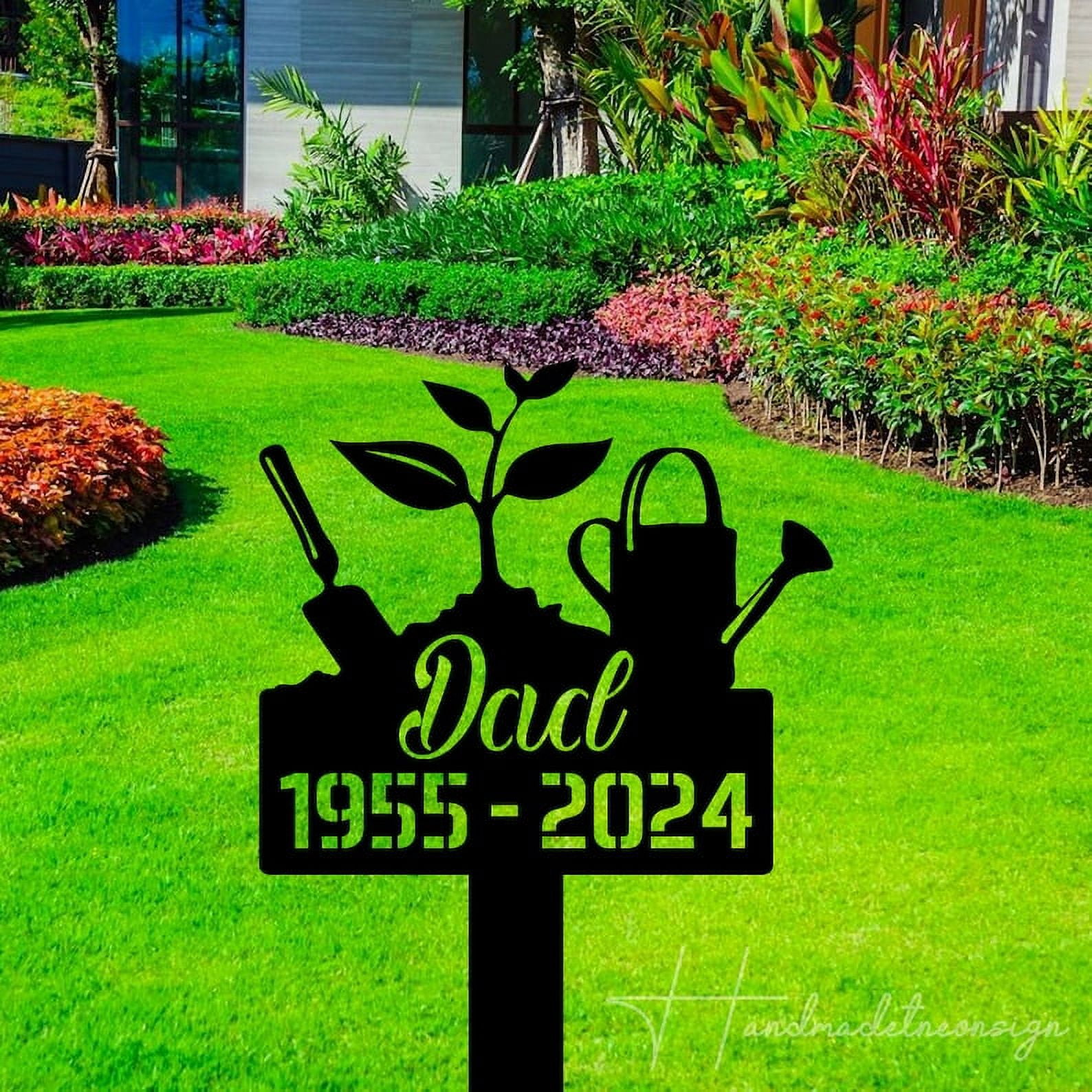Handmadetneonsign Custom Outdoor Memorial Gardener Metal Sign With ...