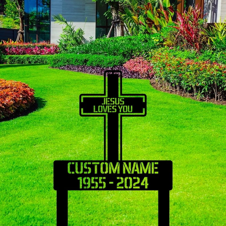 Handmadetneonsign Custom Outdoor Memorial Jesus Loves You Metal Sign ...