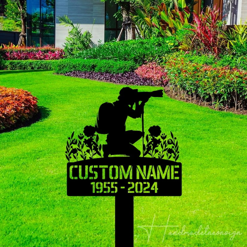 Handmadetneonsign Custom Outdoor Memorial Photographer Metal Sign With
