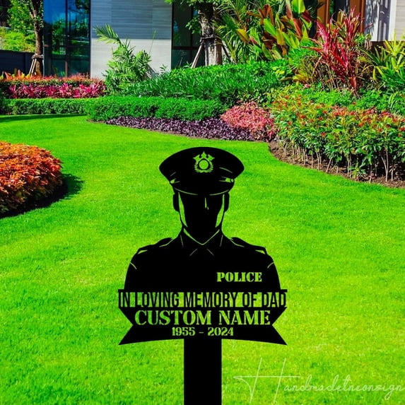 Handmadetneonsign Custom Outdoor Memorial Police Name Metal Sign With ...