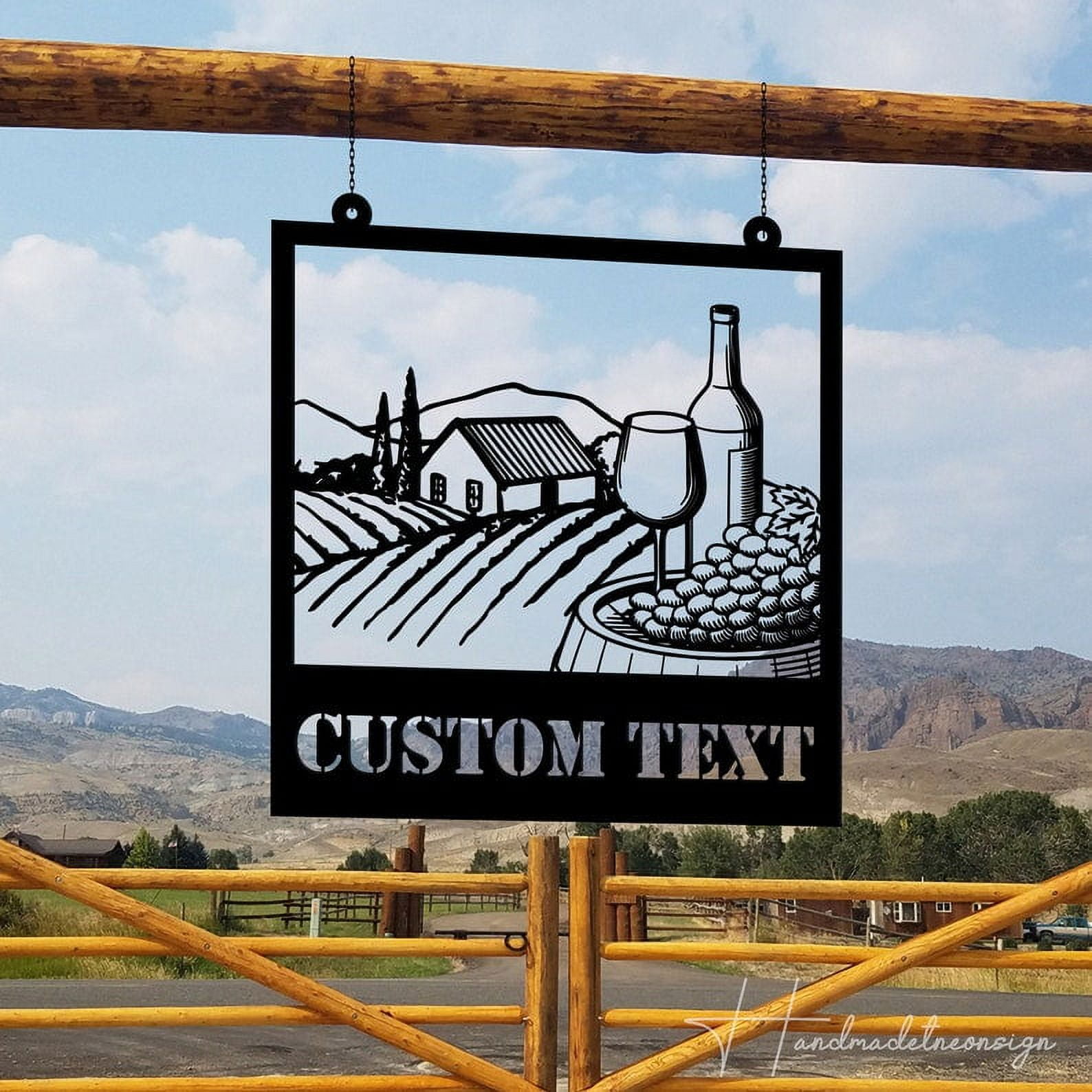 Handmadetneonsign Custom Outdoor Vineyard Farm Metal Wall Art Hanging ...