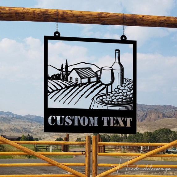 Handmadetneonsign Custom Outdoor Vineyard Farm Metal Wall Art Hanging ...