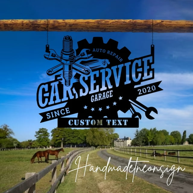 Handmadetneonsign Custom Outdoor Welcome to My Garage Hanging Metal ...