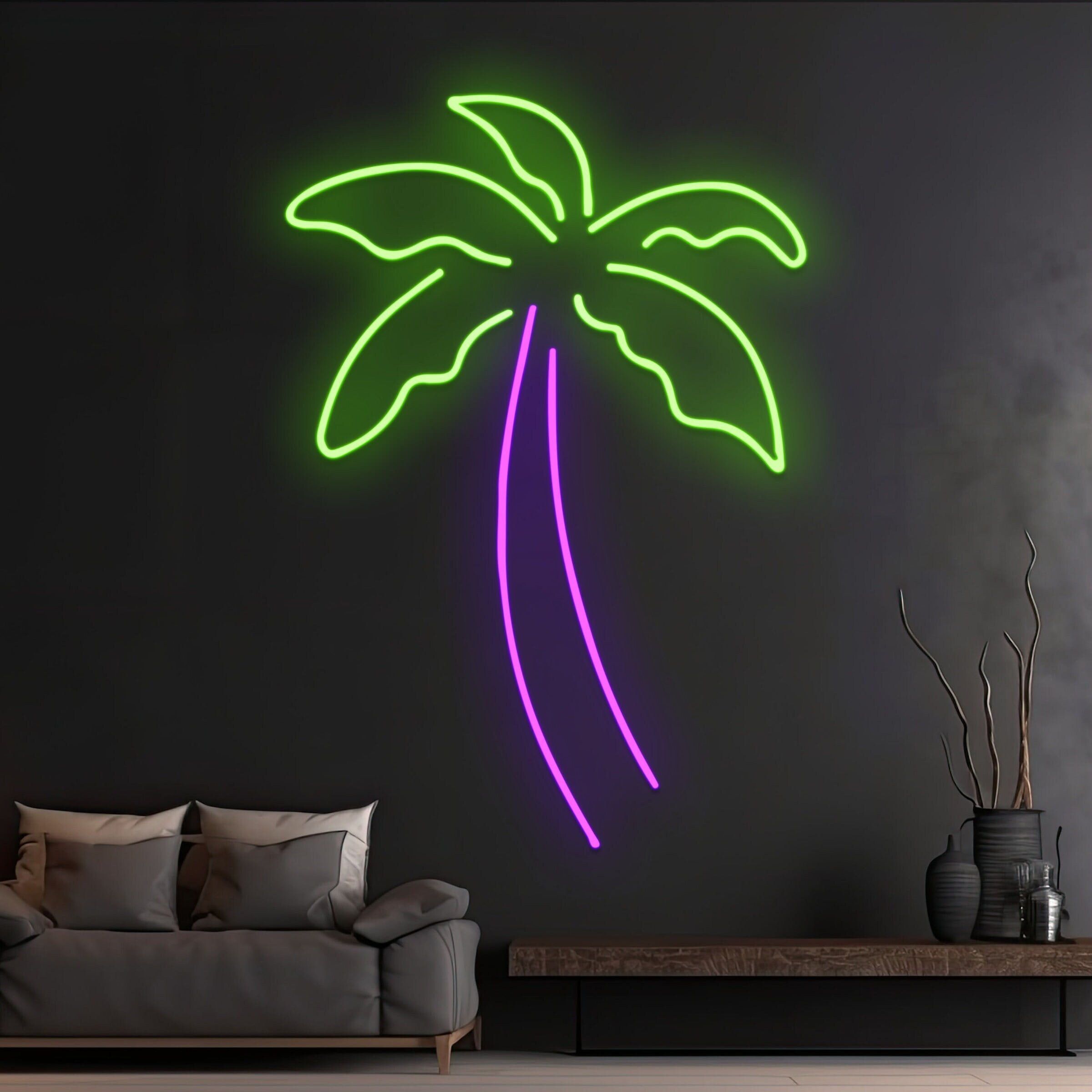 Handmadetneonsign Custom Palm Tree Led Sign, Palm Tree Neon Sign ...