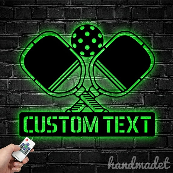 Handmadetneonsign Custom Pickle Ball Metal Wall Art LED Light ...