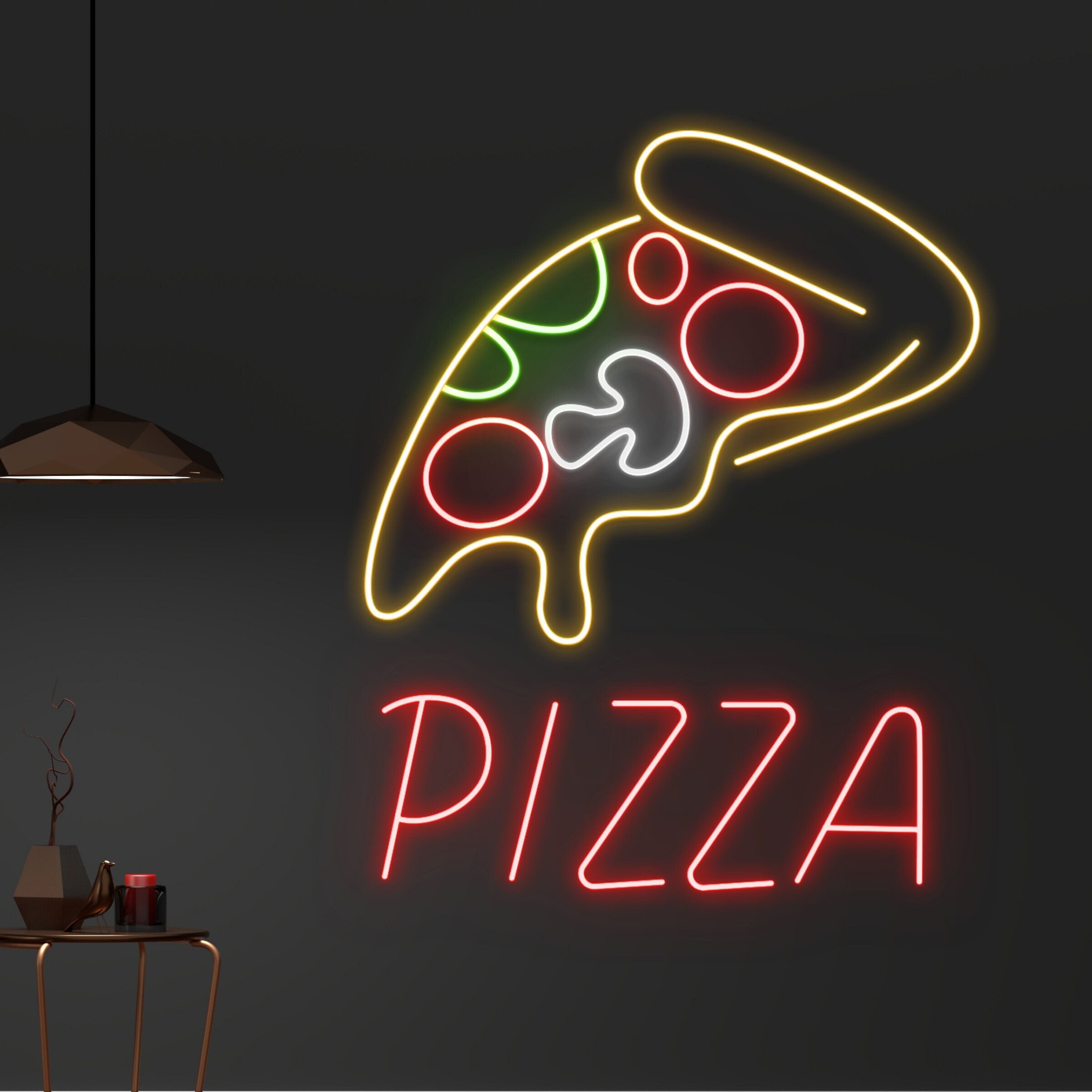 Handmadetneonsign Custom Pizza Neon Sign, Italian Food Name LED Sign ...