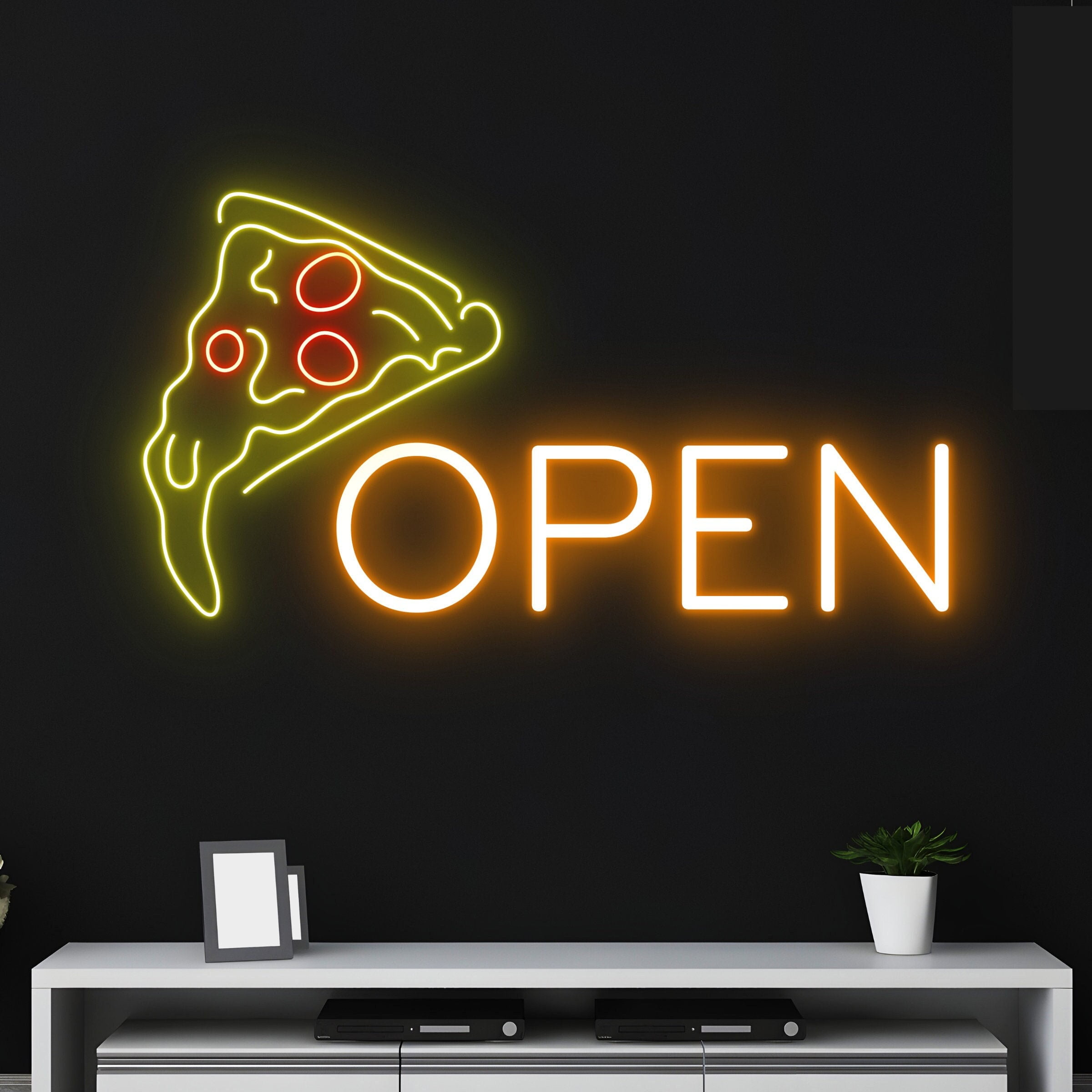 Handmadetneonsign Custom Pizza Open Neon Sign, Italian Food Name LED ...