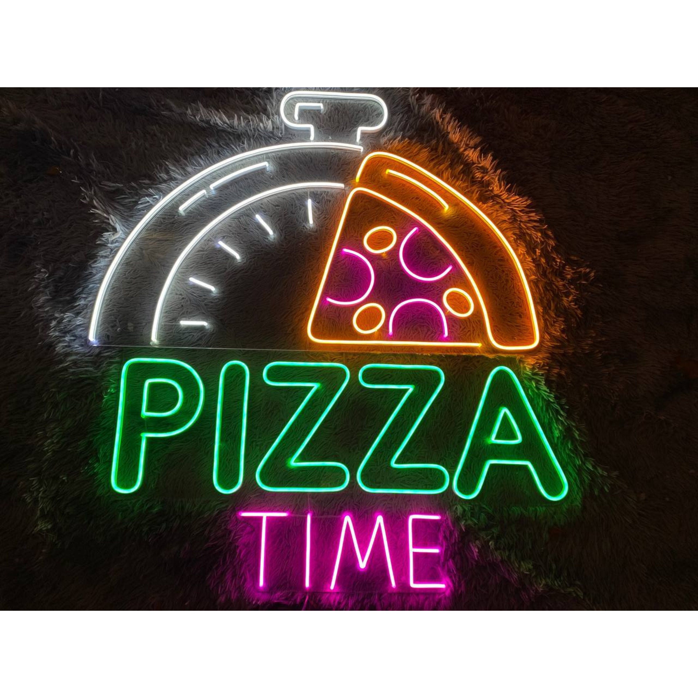 Handmadetneonsign Custom Pizza Time Neon Sign, Italian Food Name LED ...
