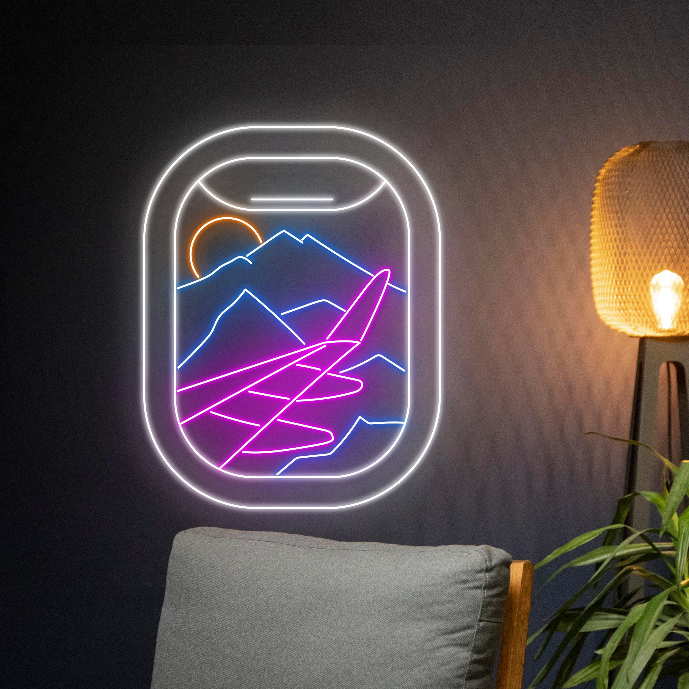 Handmadetneonsign Custom Plane Window Led Sign, Airplane Window Neon ...