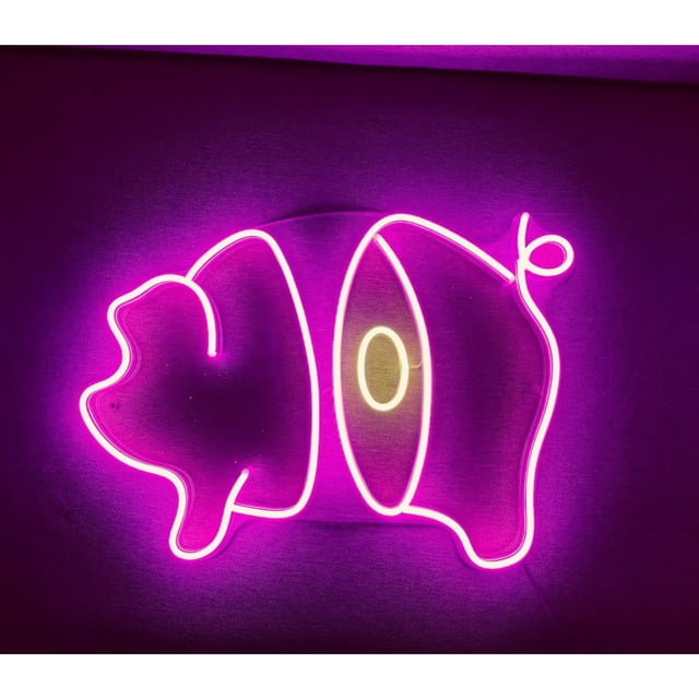Handmadetneonsign Custom Pork Led Sign, Pig Led Light, Meat Neon Sign ...