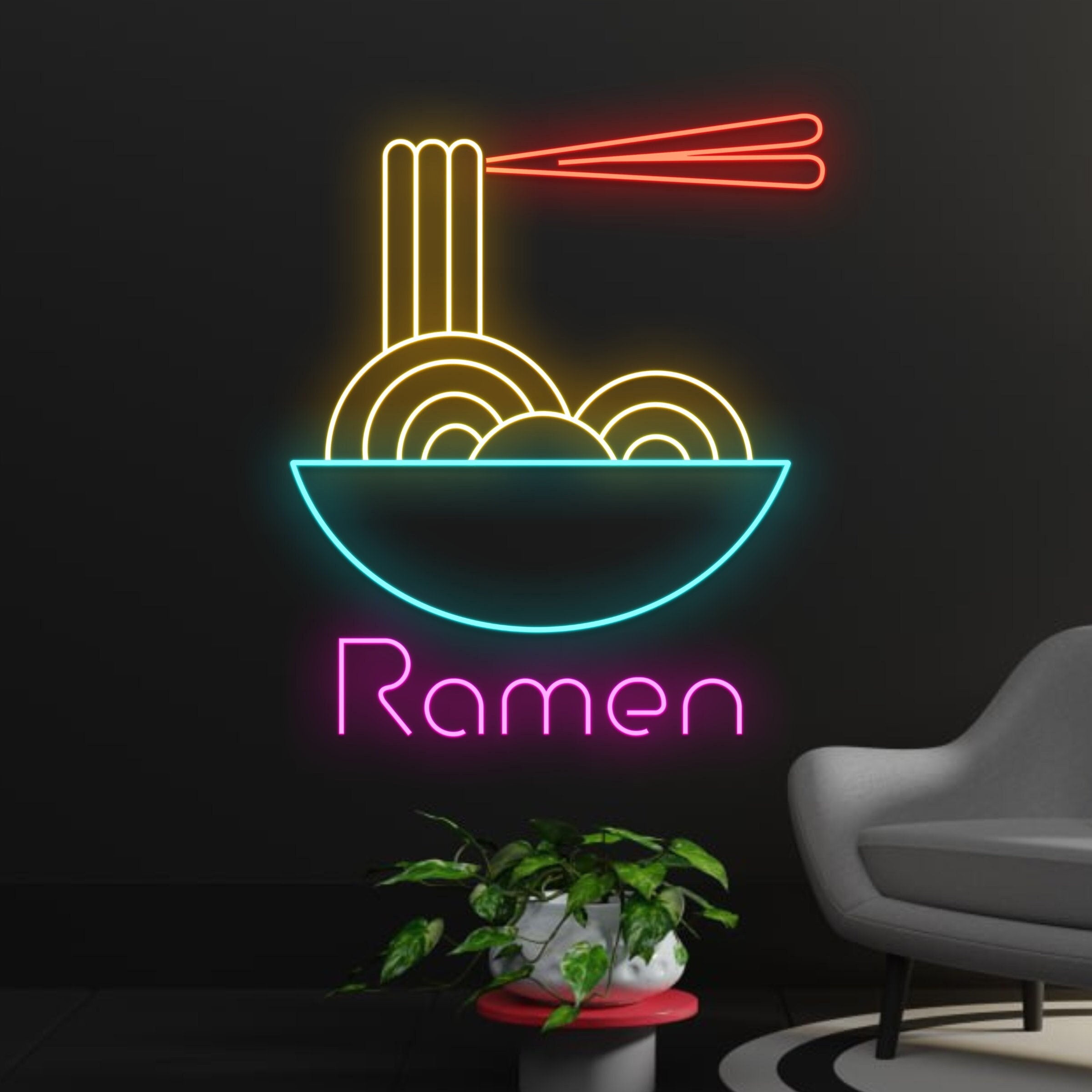 Handmadetneonsign Custom Ramen Led Light, Japanese Noodles Led Sign ...