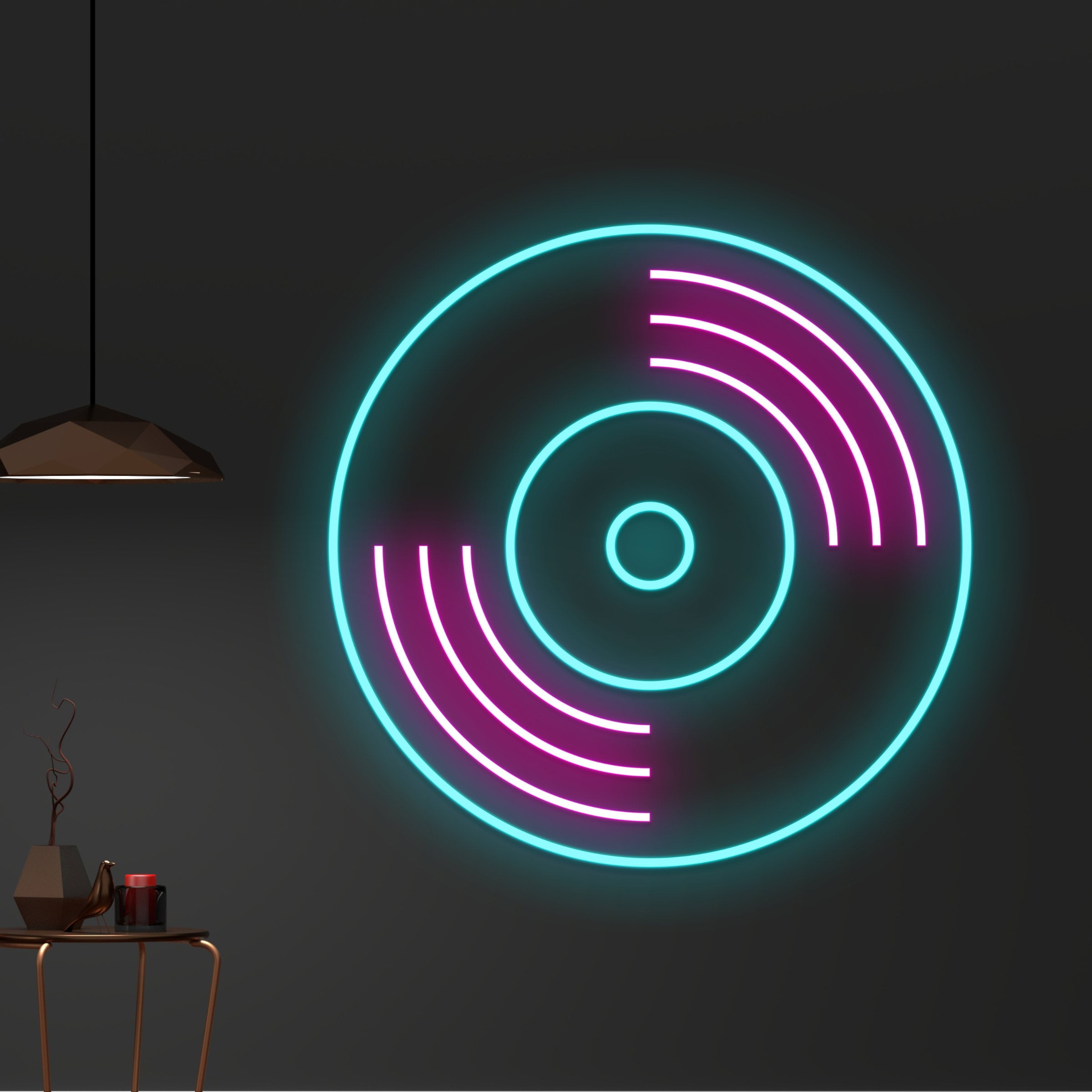 Handmadetneonsign Custom Record Disc Led Sign, Gramophone Neon Light ...