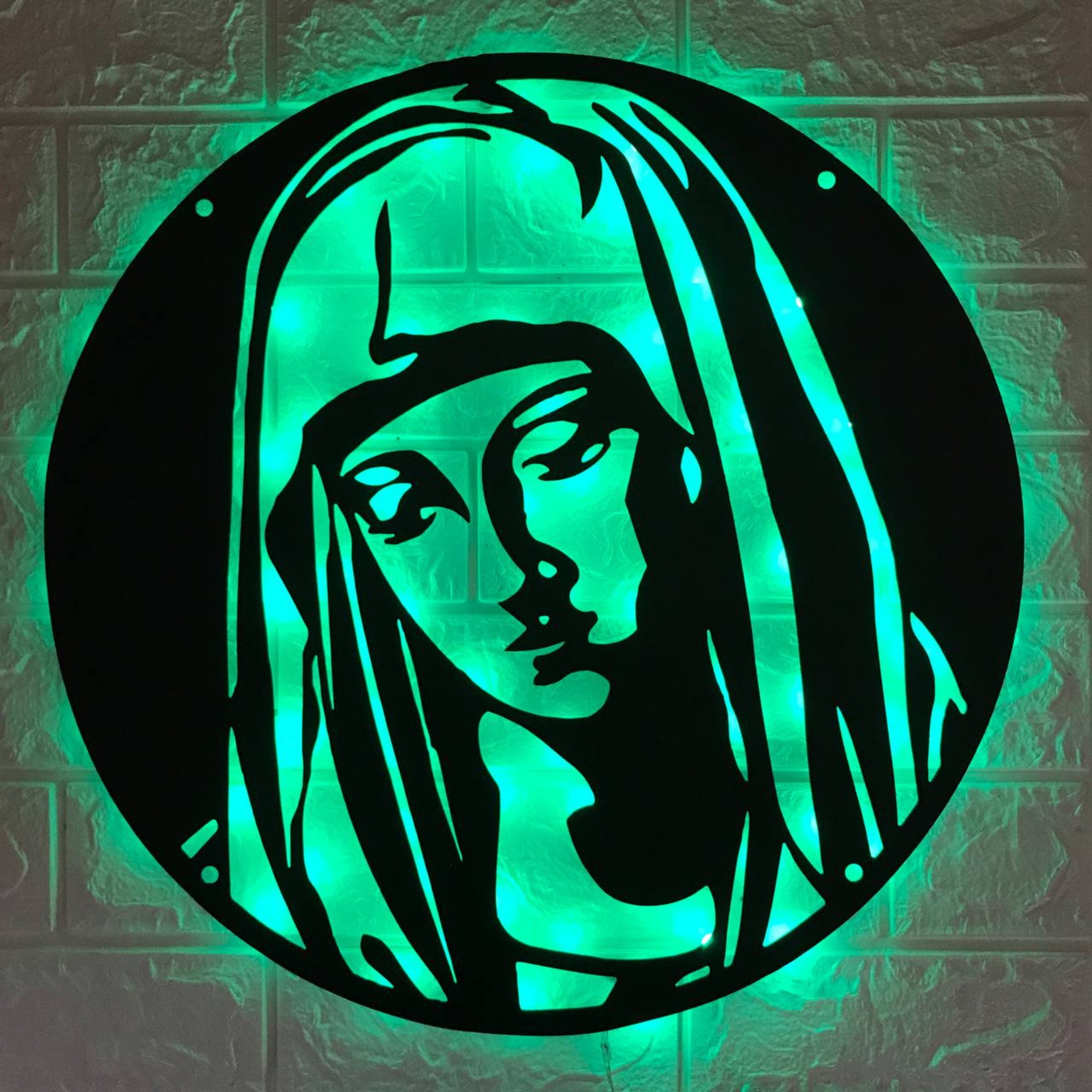 Handmadetneonsign Custom Religious Mary Mother Of Jesus Metal Wall Art ...