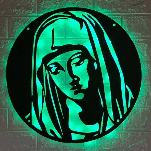 Handmadetneonsign Custom Religious Mary Mother Of Jesus Metal Wall Art ...