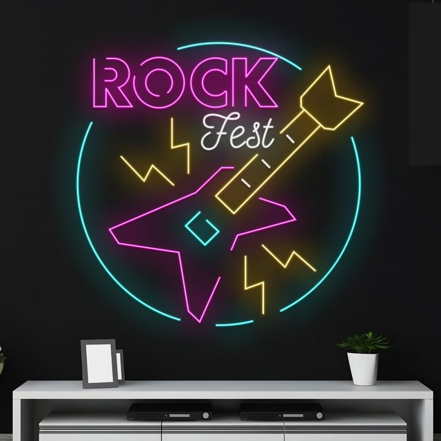Handmadetneonsign Custom Rock Fest Led Sign, Rock Festival Neon Light ...