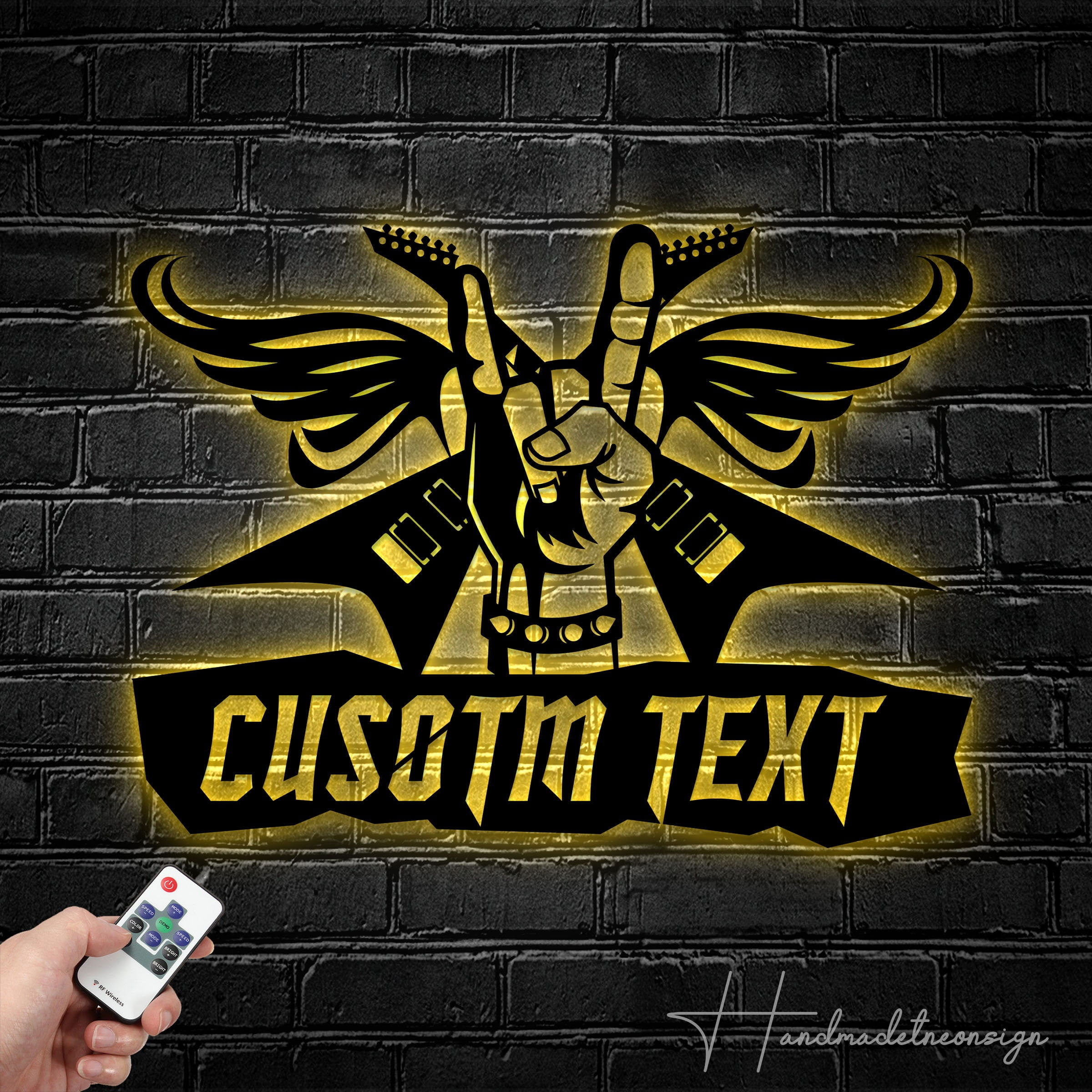 Handmadetneonsign Custom Rock N Roll Metal Wall LED Light ...