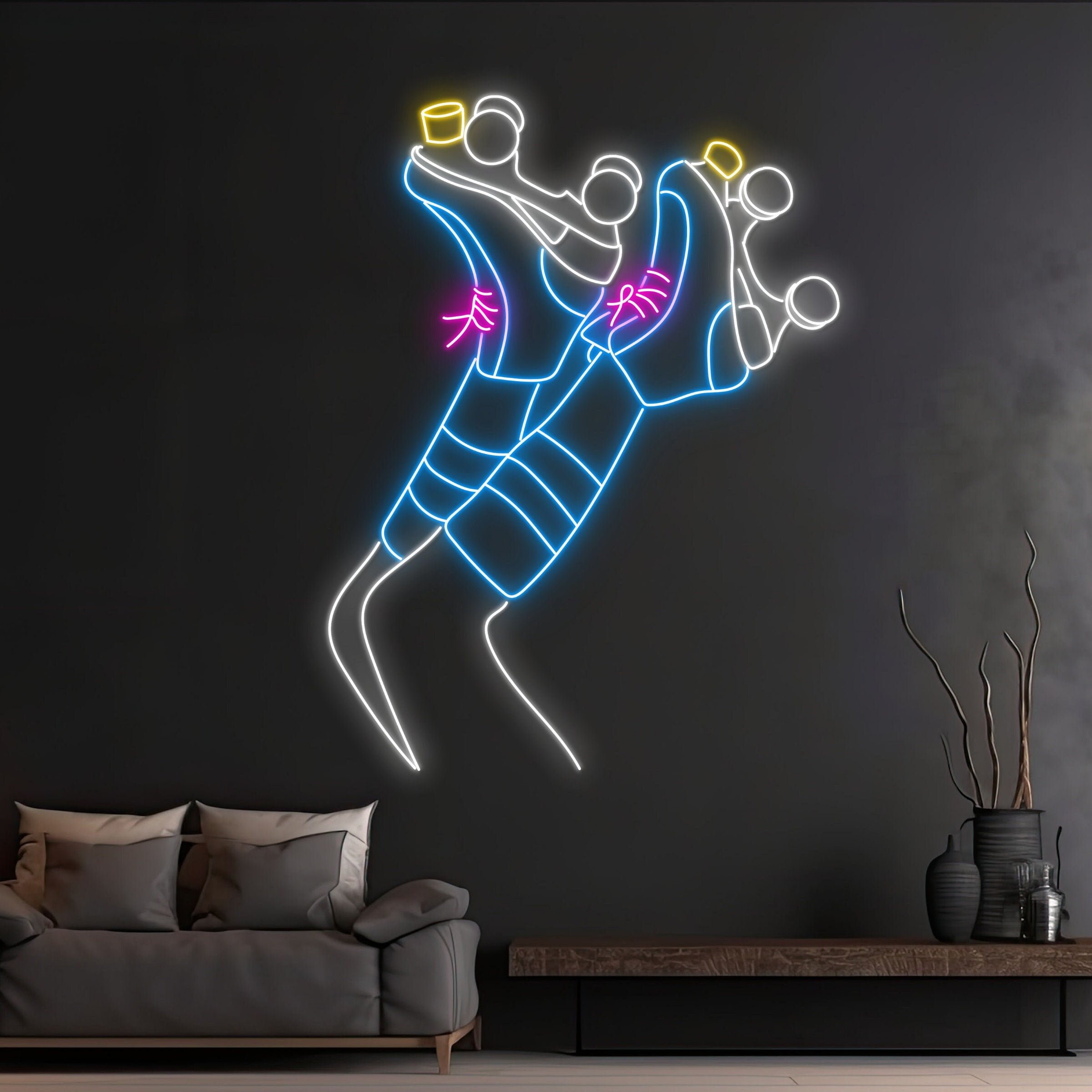 Handmadetneonsign Custom Roller Skate Girl Legs Neon Sign, Rolling ...