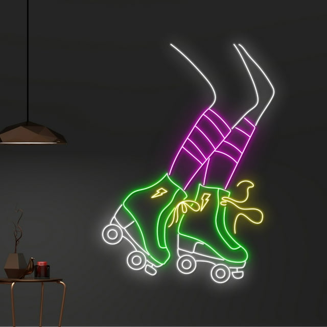 Handmadetneonsign Custom Roller Skate Girl Legs Neon Sign, Rolling ...