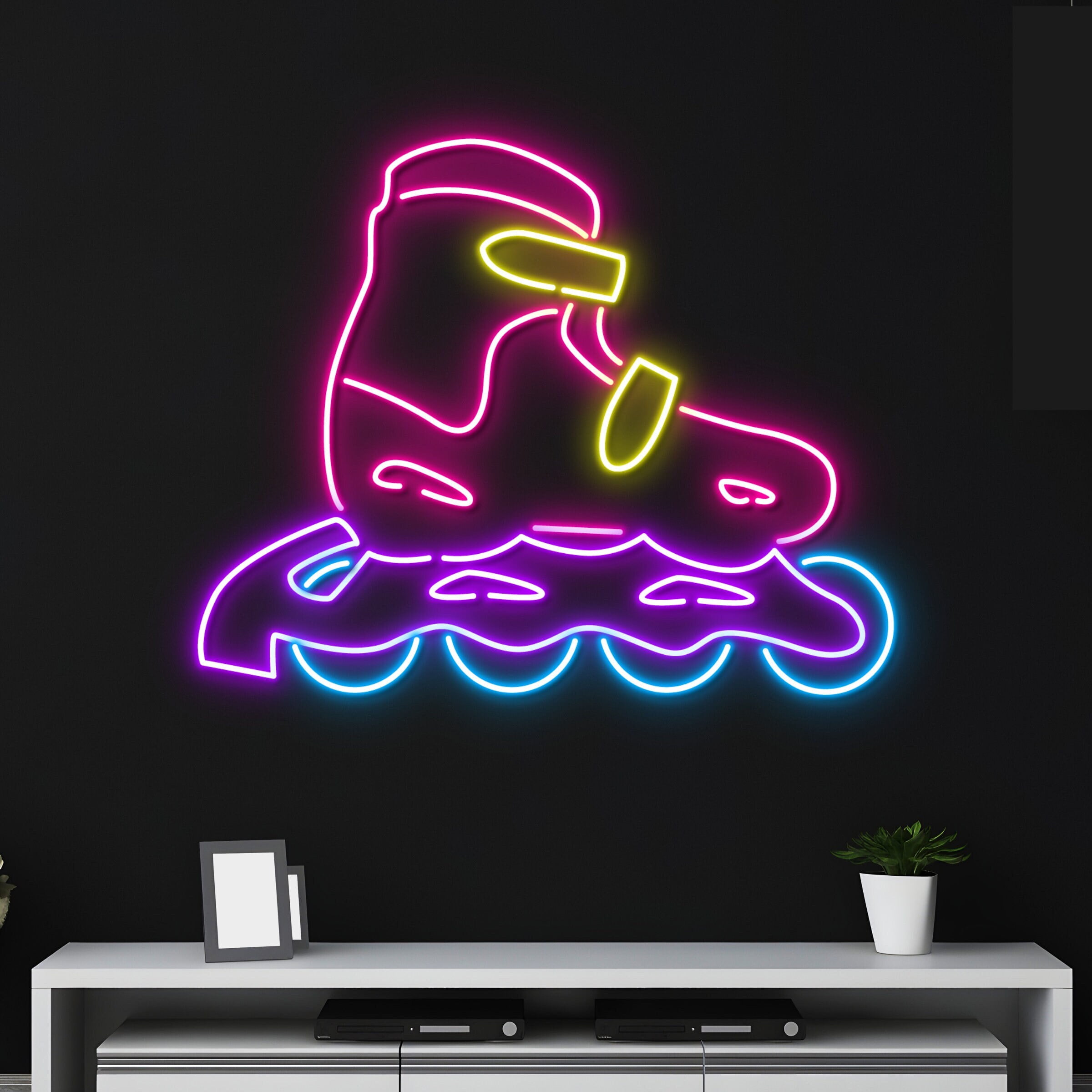 Handmadetneonsign Custom Roller Skate Neon Sign, Rolling Skate Led Sign ...