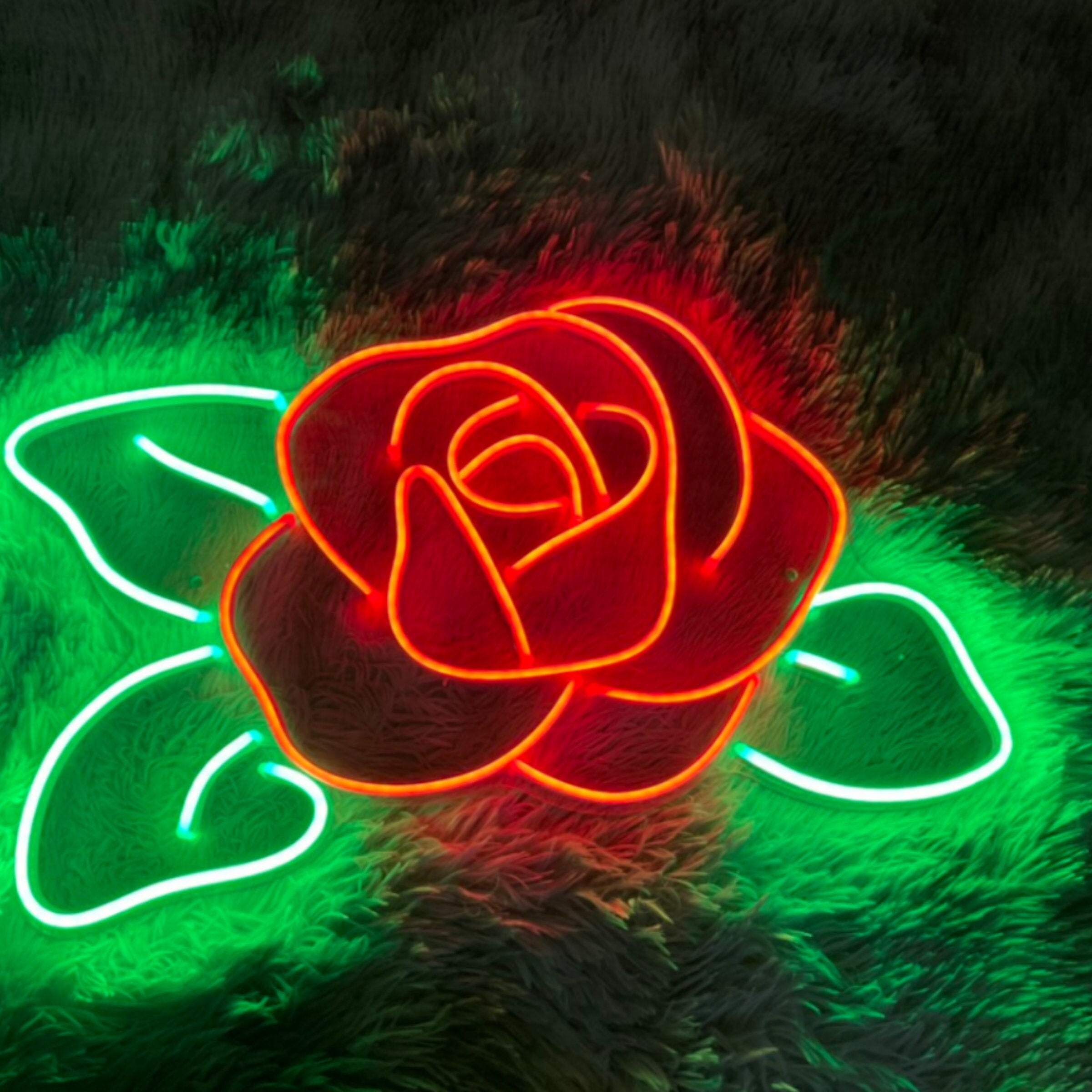 Handmadetneonsign Custom Rose Flower Neon Light, Personalized Rose Neon ...