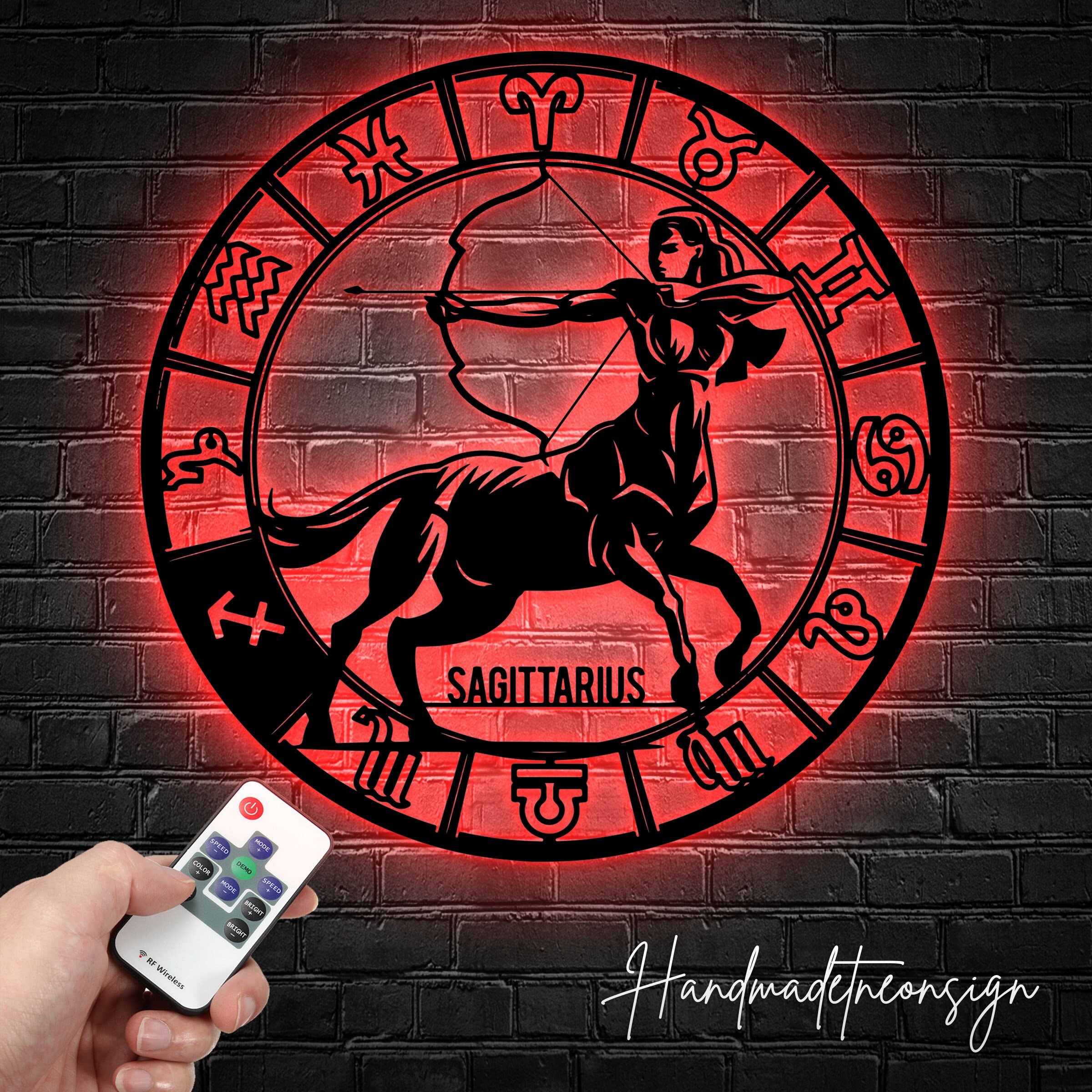 Handmadetneonsign Custom Sagittarius Zodiac Symbol Constellation Stars ...