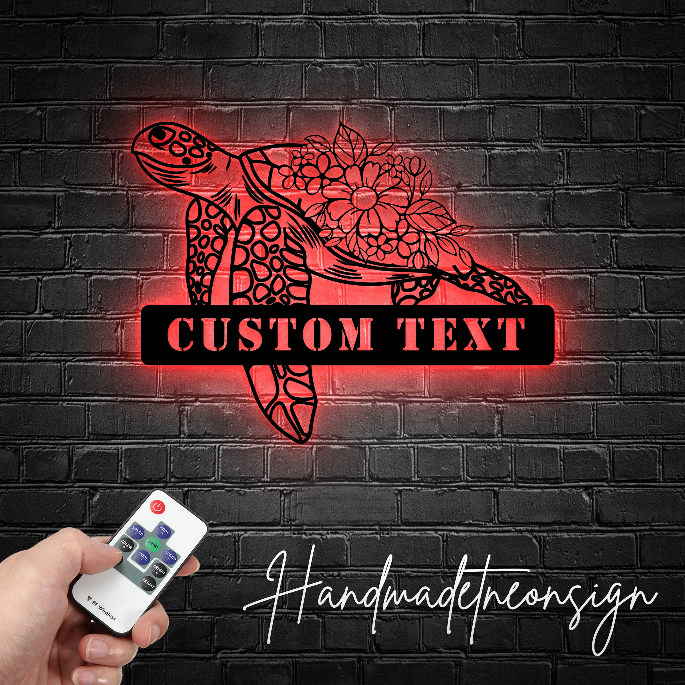 Handmadetneonsign Custom Sea Turtle Metal Wall Art LED Light ...