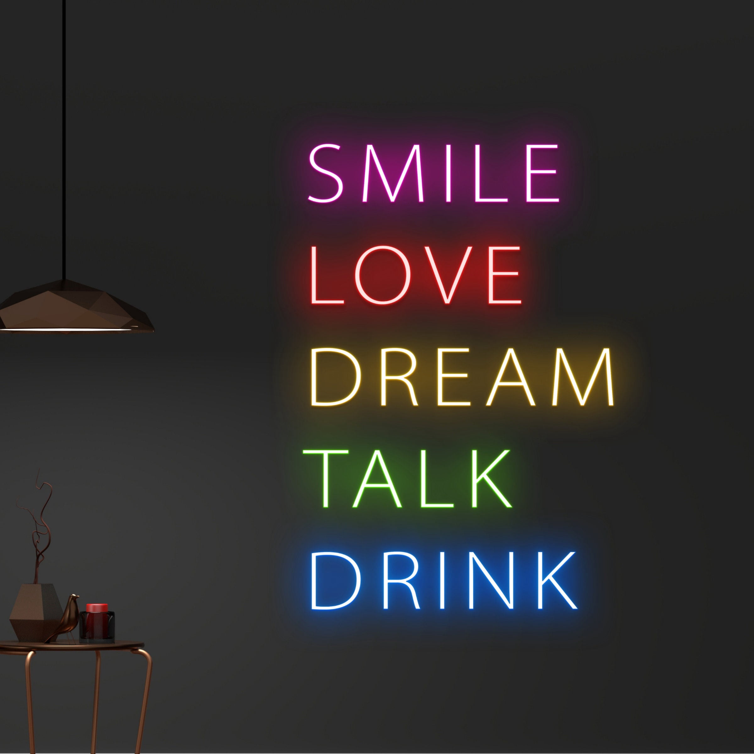 Handmadetneonsign Custom Smile Love Dream Talk Drink Neon Light ...
