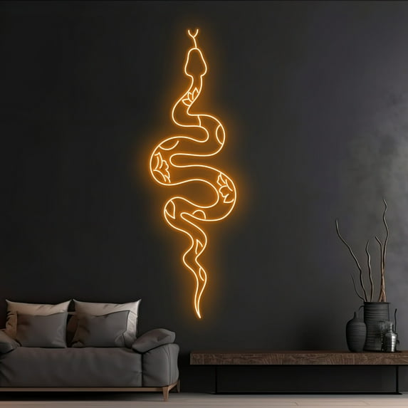 Handmadetneonsign Custom Snake Neon Light, Coiled Snake Led Sign ...