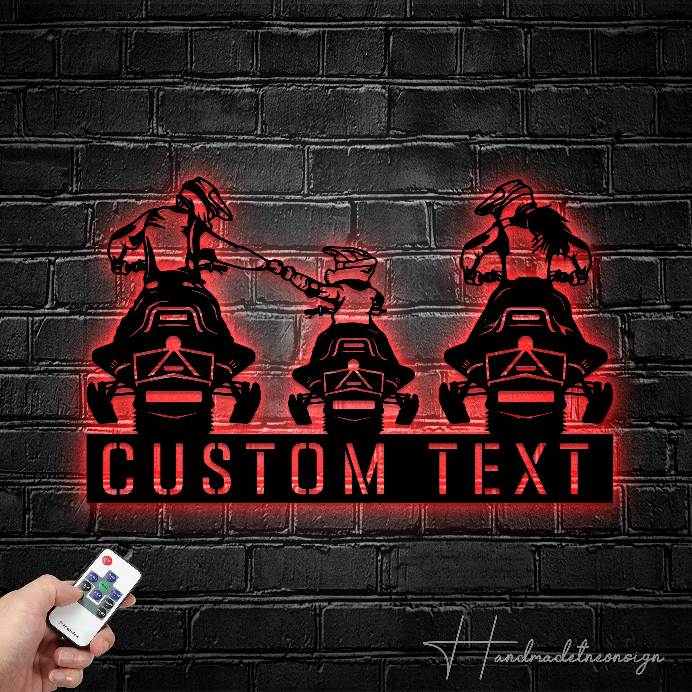 Handmadetneonsign Custom Son Dad and Mom Snowmobile Rider Metal Wall ...