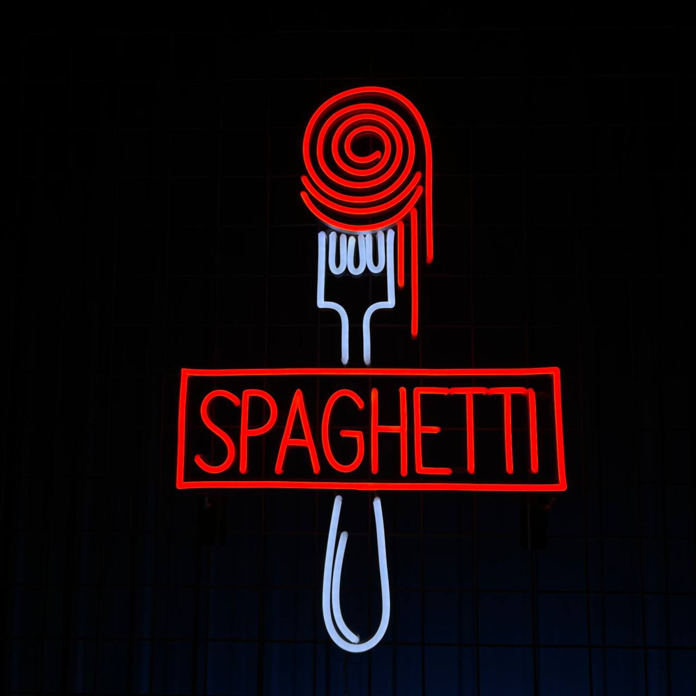 Handmadetneonsign Custom Spaghetti Neon Sign, Italian Noodles Led Light ...