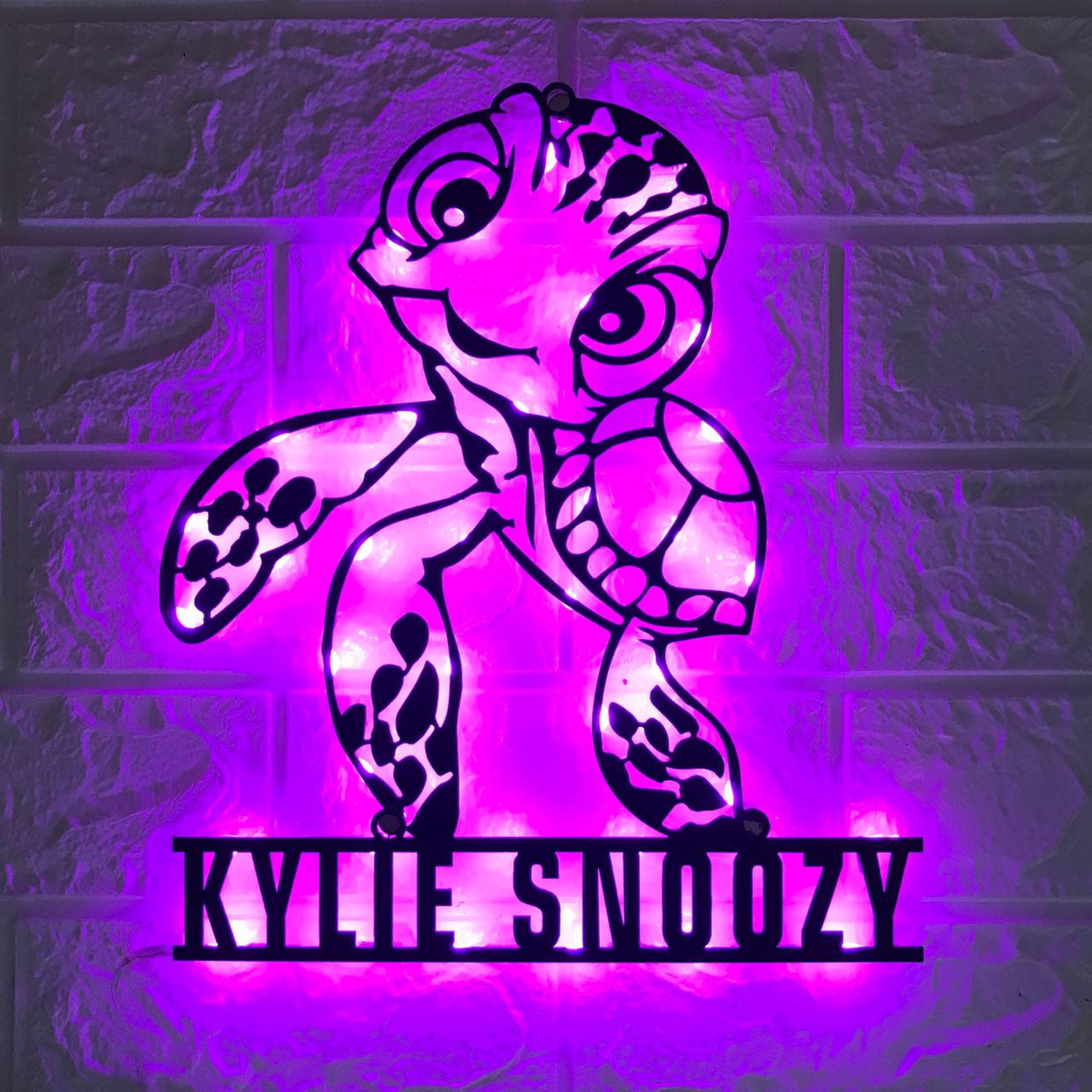 Handmadetneonsign Custom Squirt Sea Turtle Metal Wall Art LED Light ...