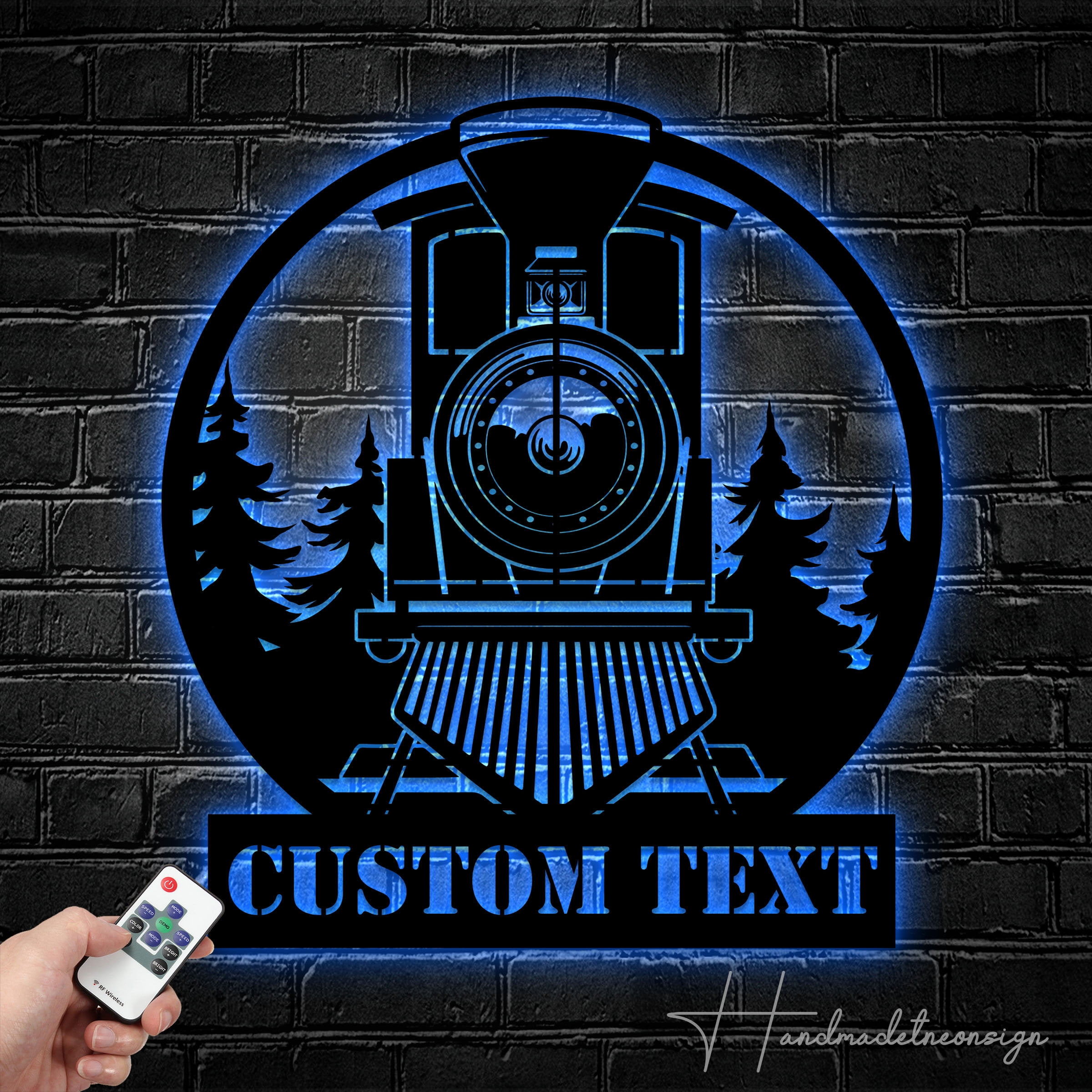 Handmadetneonsign Custom Steam Engine Train Locomotive Metal Wall Art ...