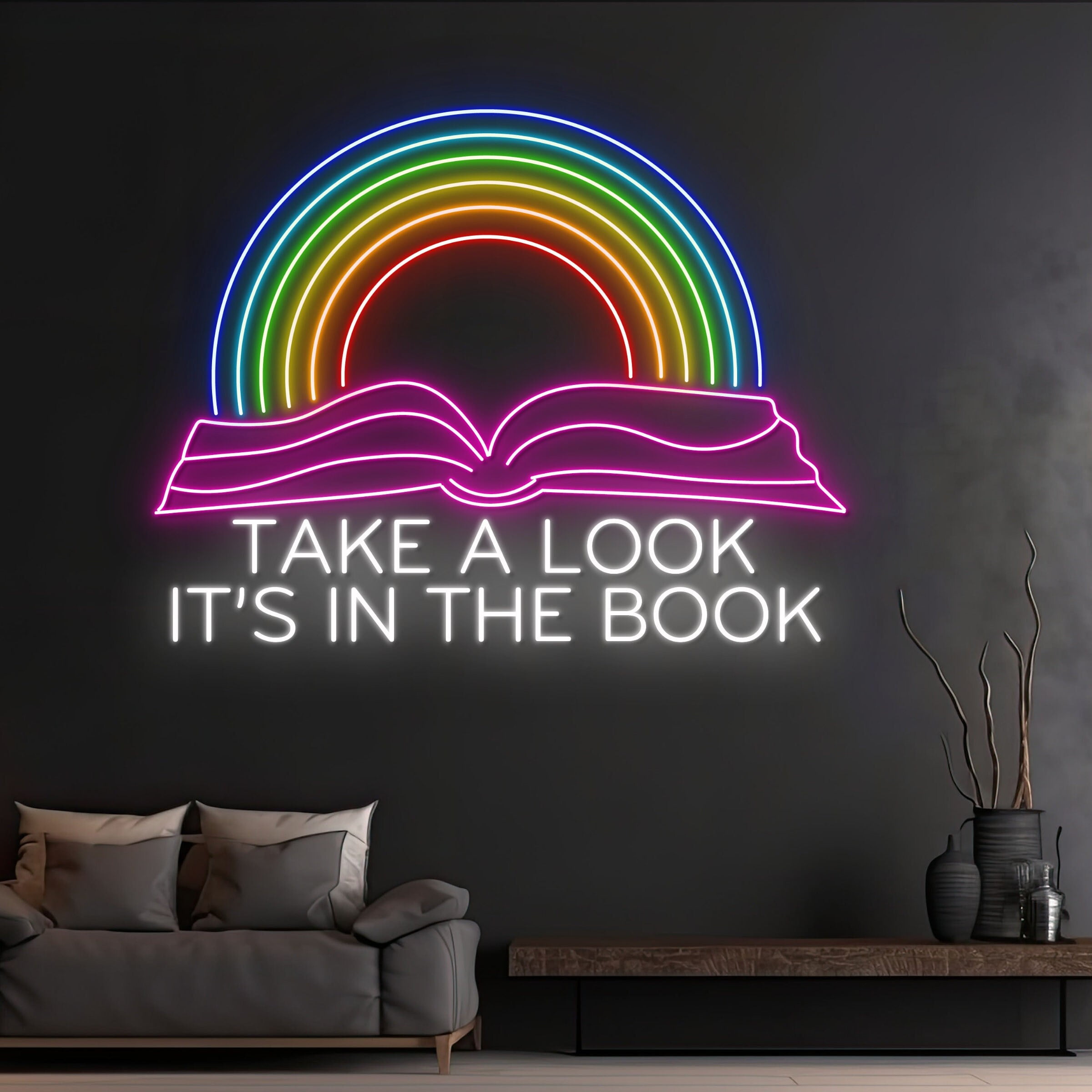 Handmadetneonsign Custom Take A Look It's In The Book Neon Sign ...