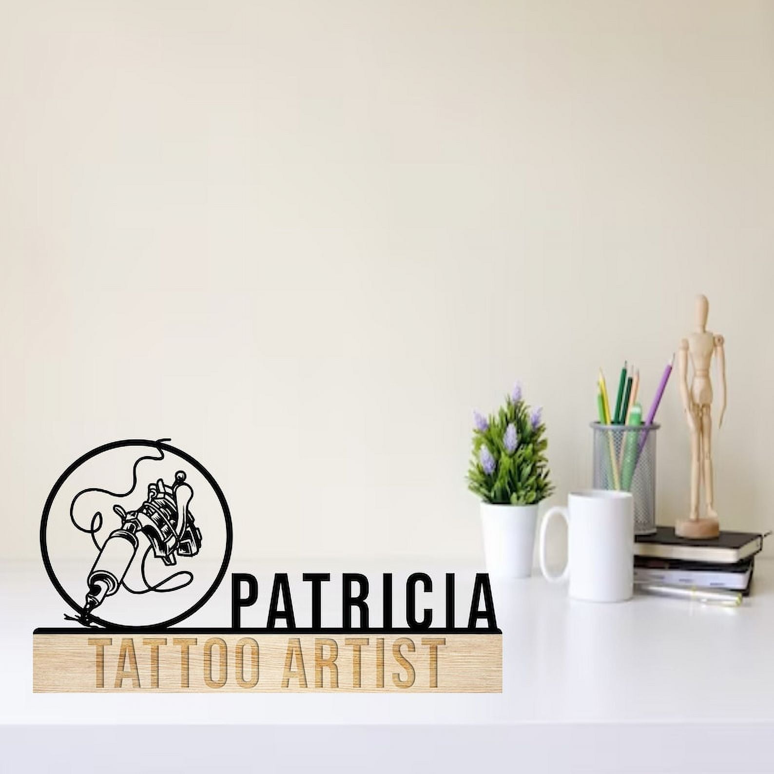 Handmadetneonsign Custom Tattoo Artist Desk Name Plate,Tattoo Artist ...