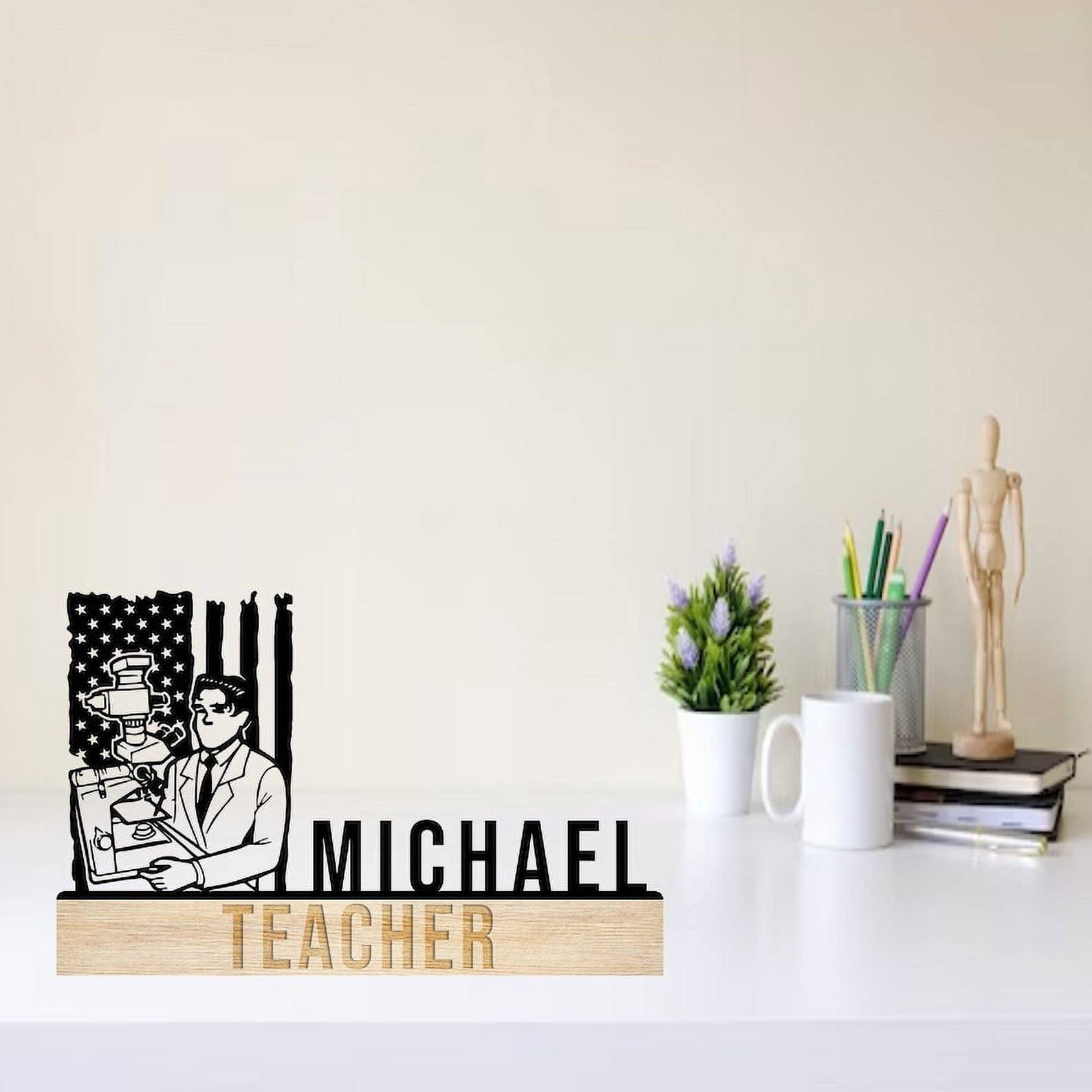 Handmadetneonsign Custom Teacher Desk Name Plate, Teacher Metal ...