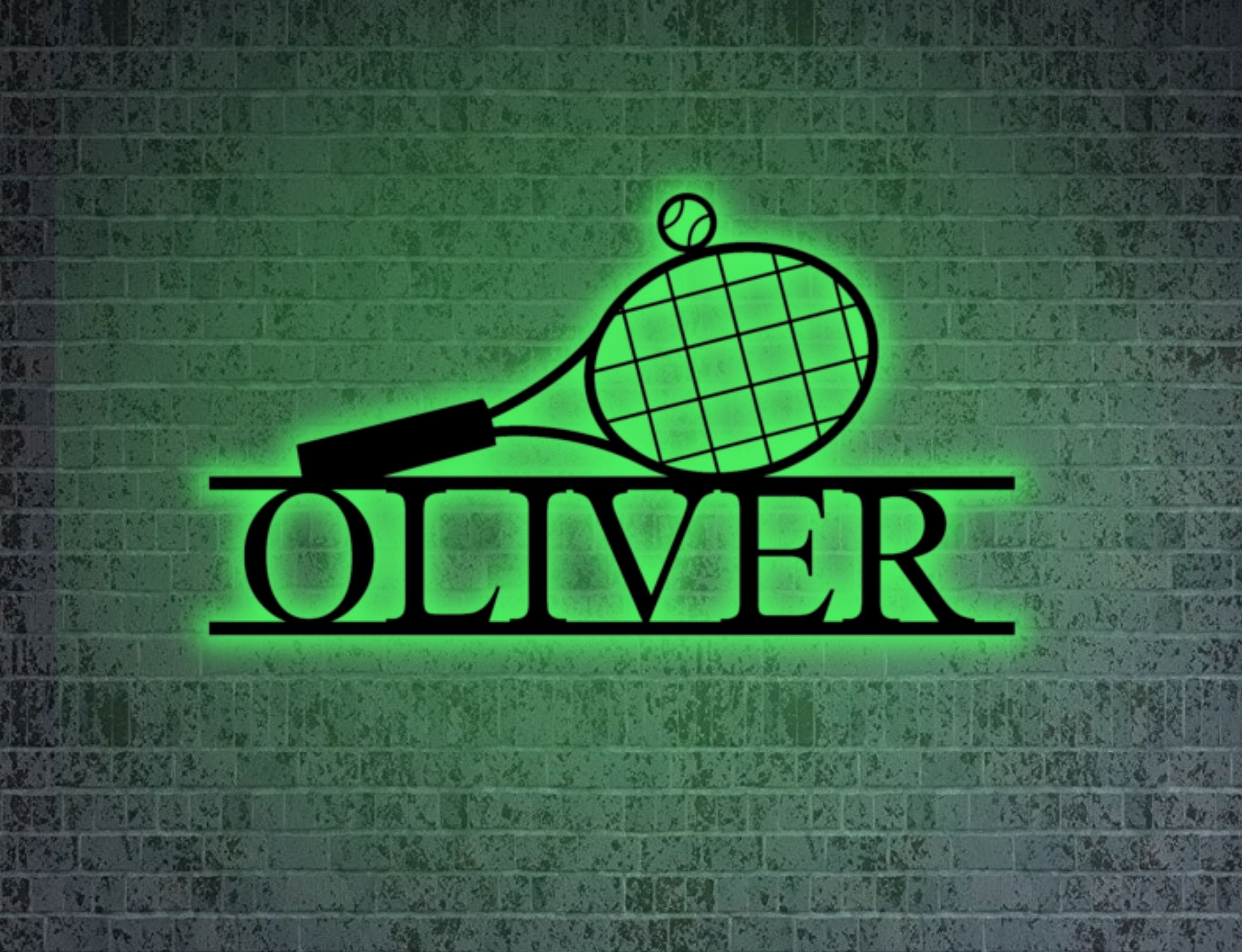 Handmadetneonsign Custom Tennis Metal Wall Art With LED Light ...