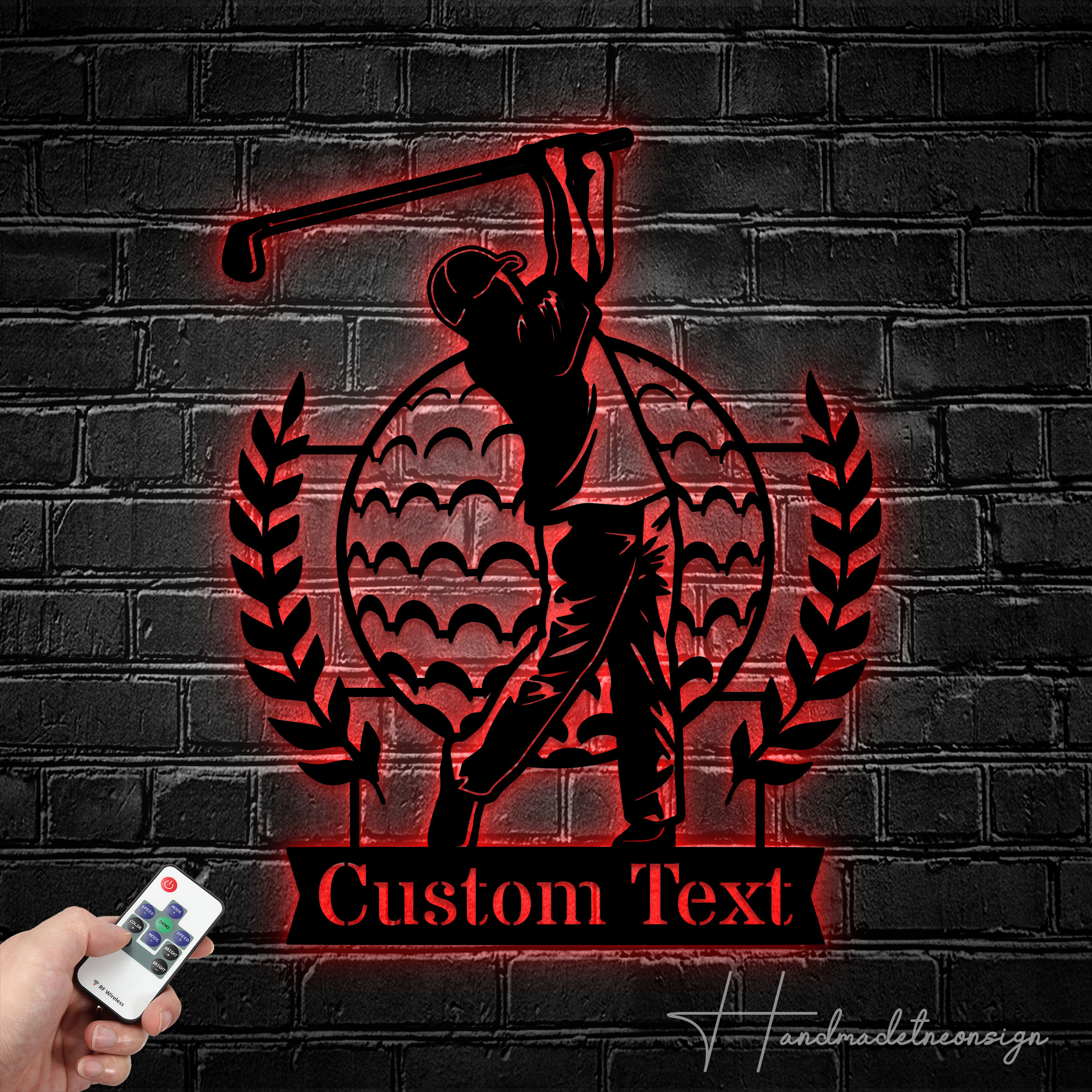 Handmadetneonsign Custom Text Golfing Metal Wall Art LED Light ...